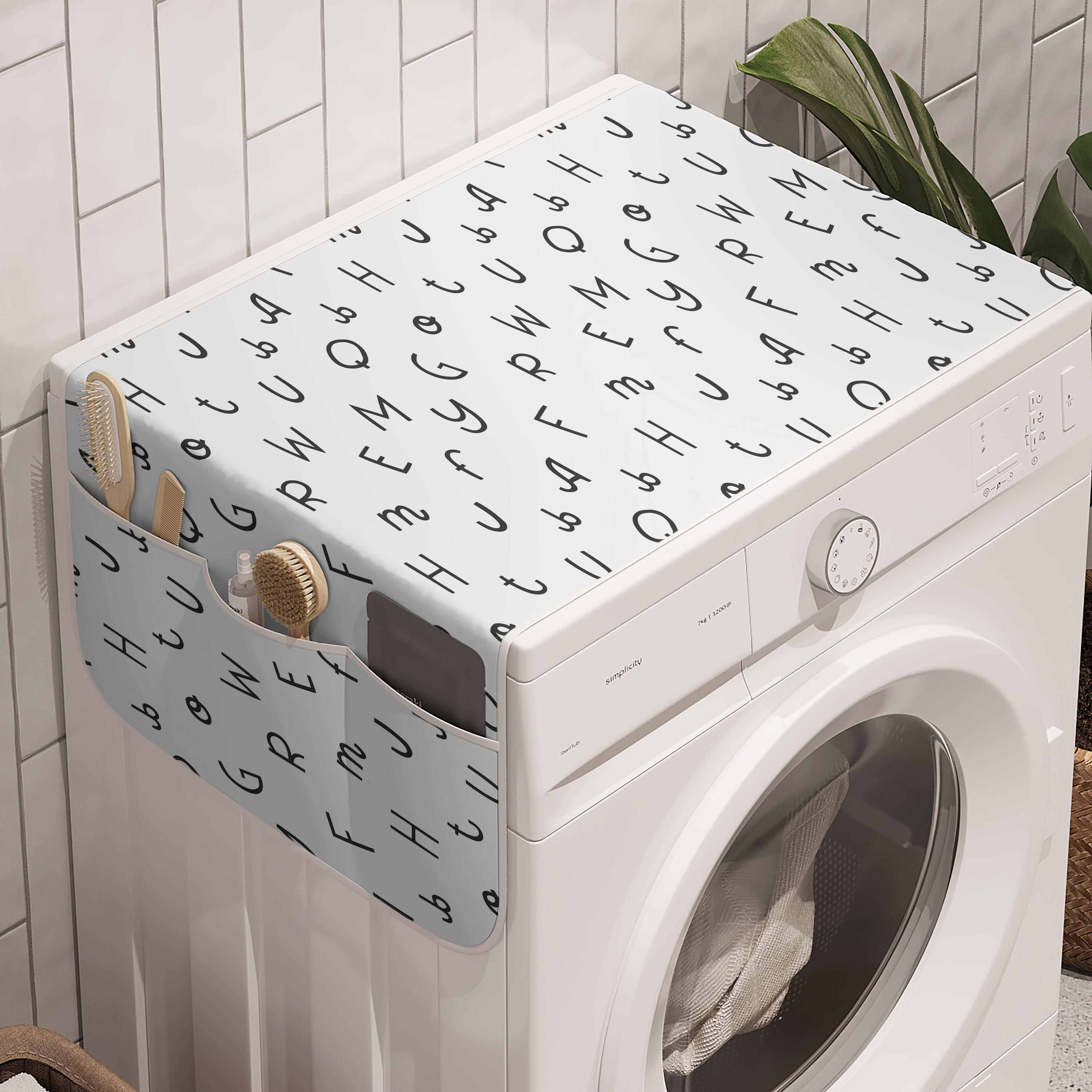 East Urban Home Alphabet Washing Machine Organizer Pack of 2 47" x 18.5 ...