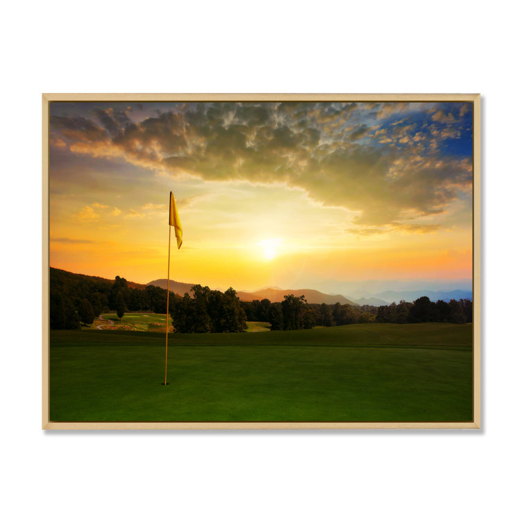 Ebern Designs Sunrise At The Golf Course II Framed On Canvas Print ...