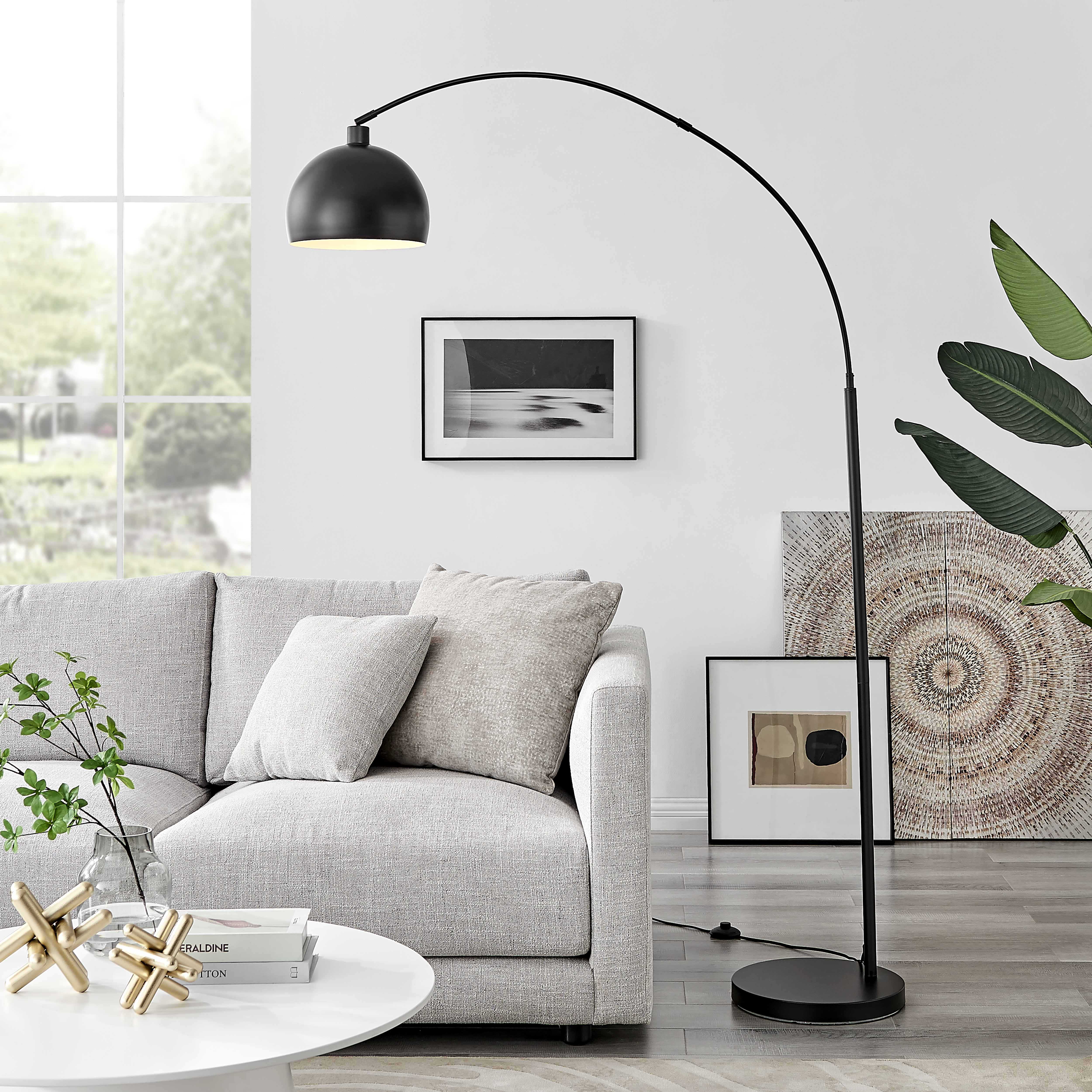 George Oliver Holton Mid Century Style Metal Arc Floor Standard Lamp ...