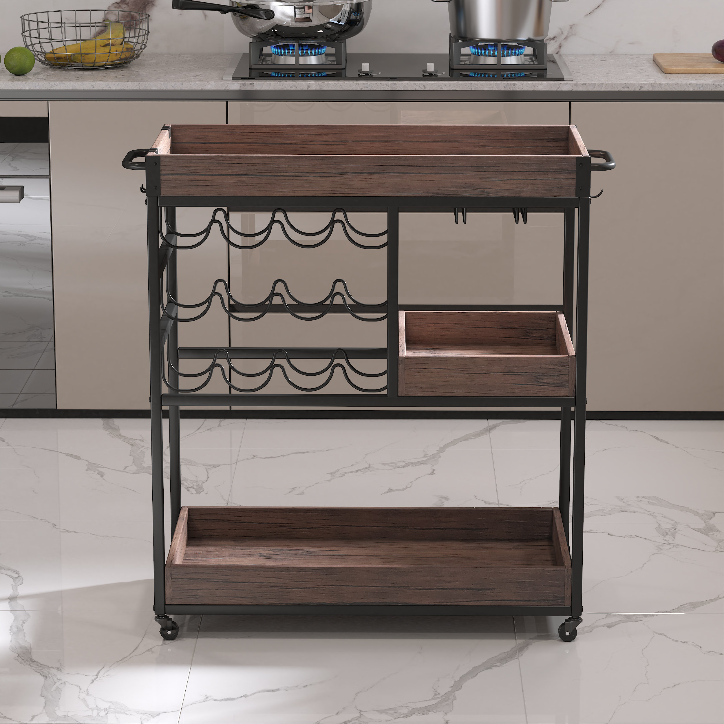 17 Stories Wine Rack Cart | Wayfair