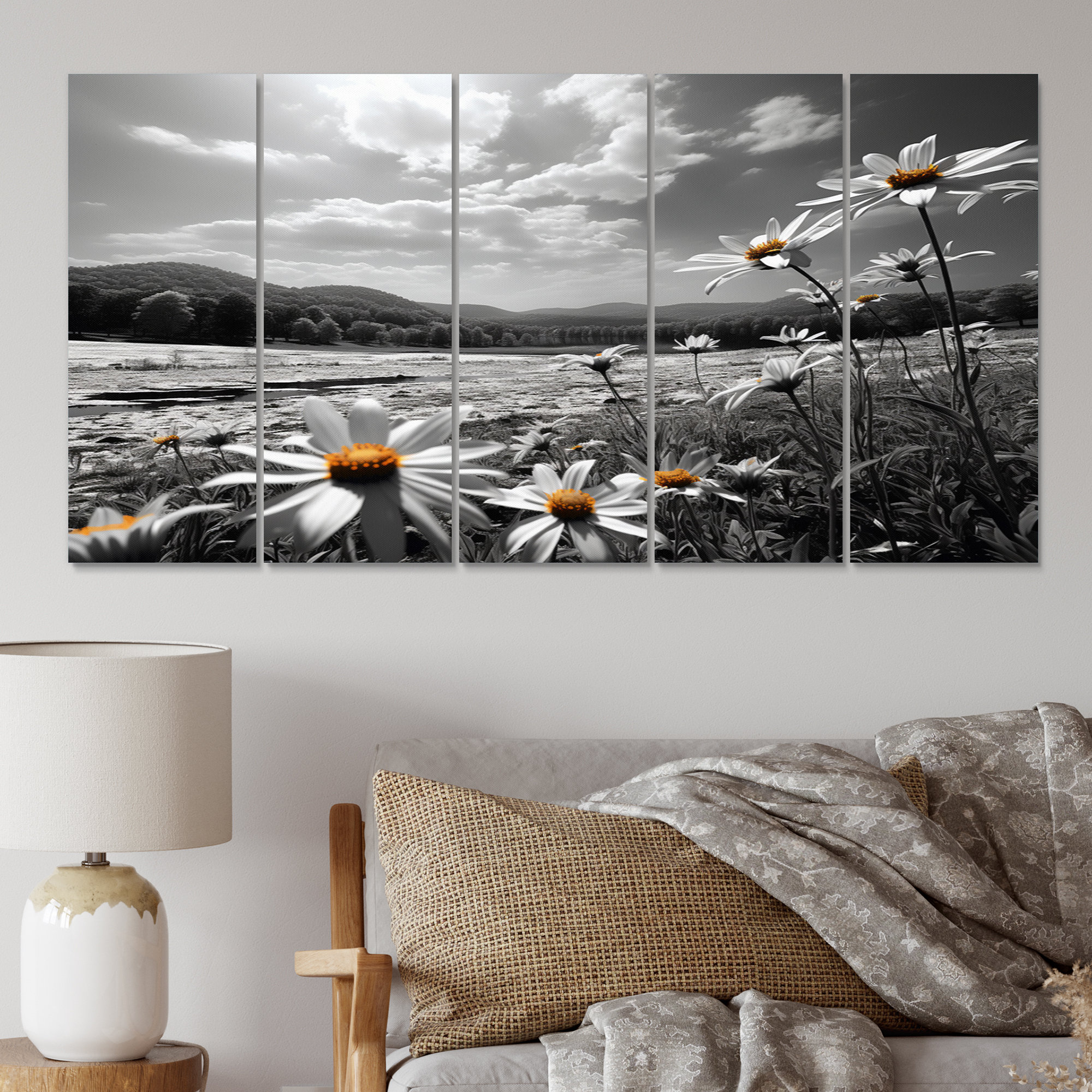 Latitude Run® Flower Field Bronze Meadow - Meadow Metal Wall Art Prints ...