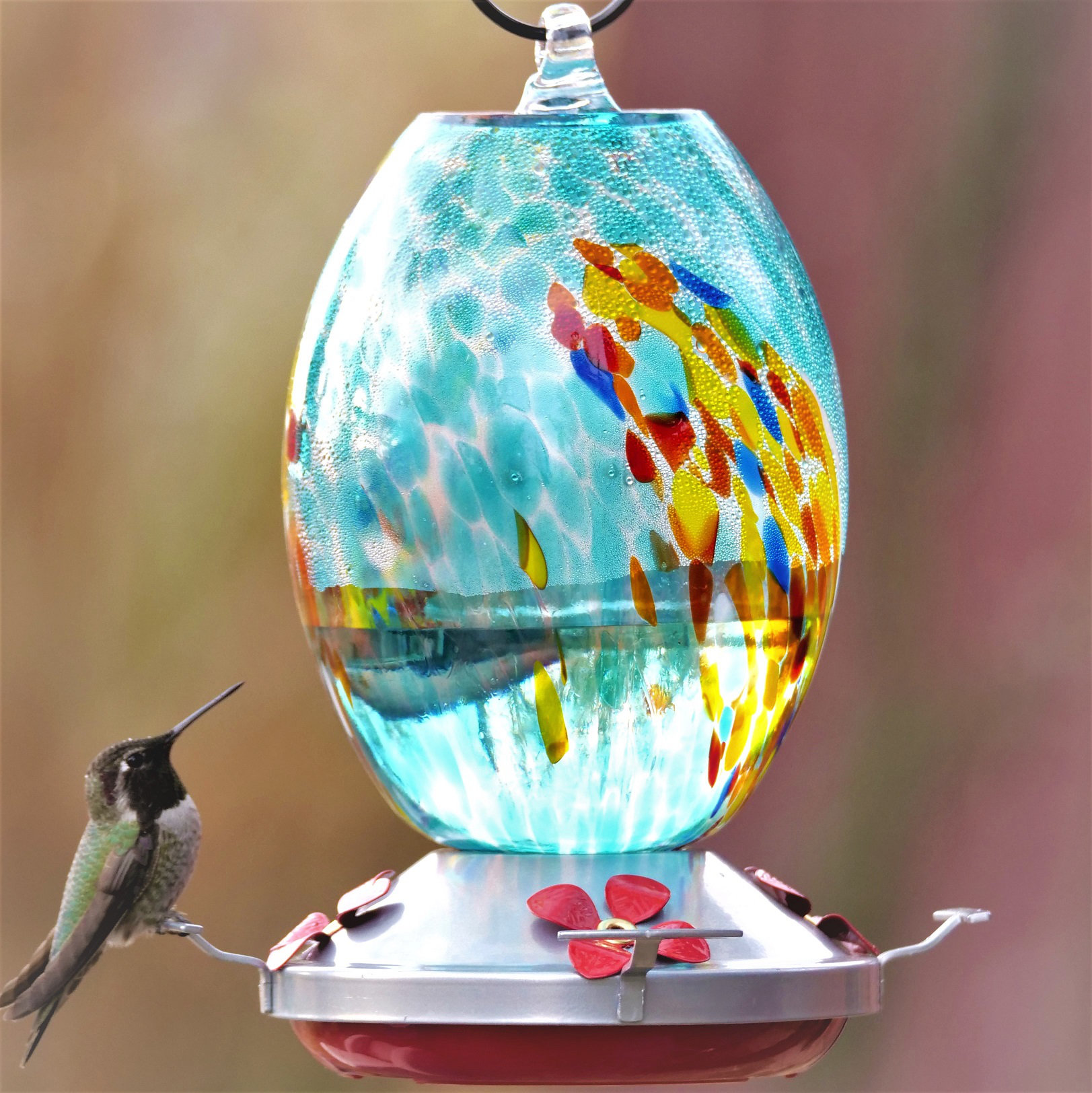 Red Barrel Studio® Hand Blown Glass Hummingbird Feeder & Reviews ...