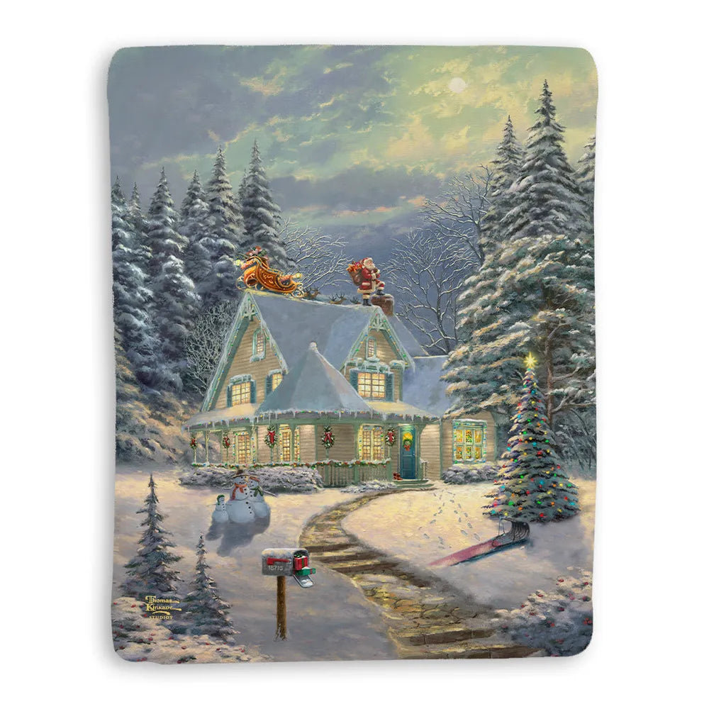 Laural Home Thomas Kinkade Midnight Delivery Sherpa Throw Blanket ...