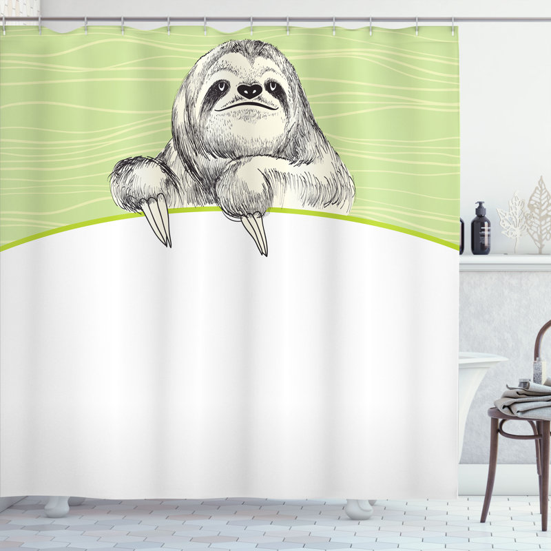 East Urban Home Sloth Shower Curtain Idle Sloth Abstract Green ...
