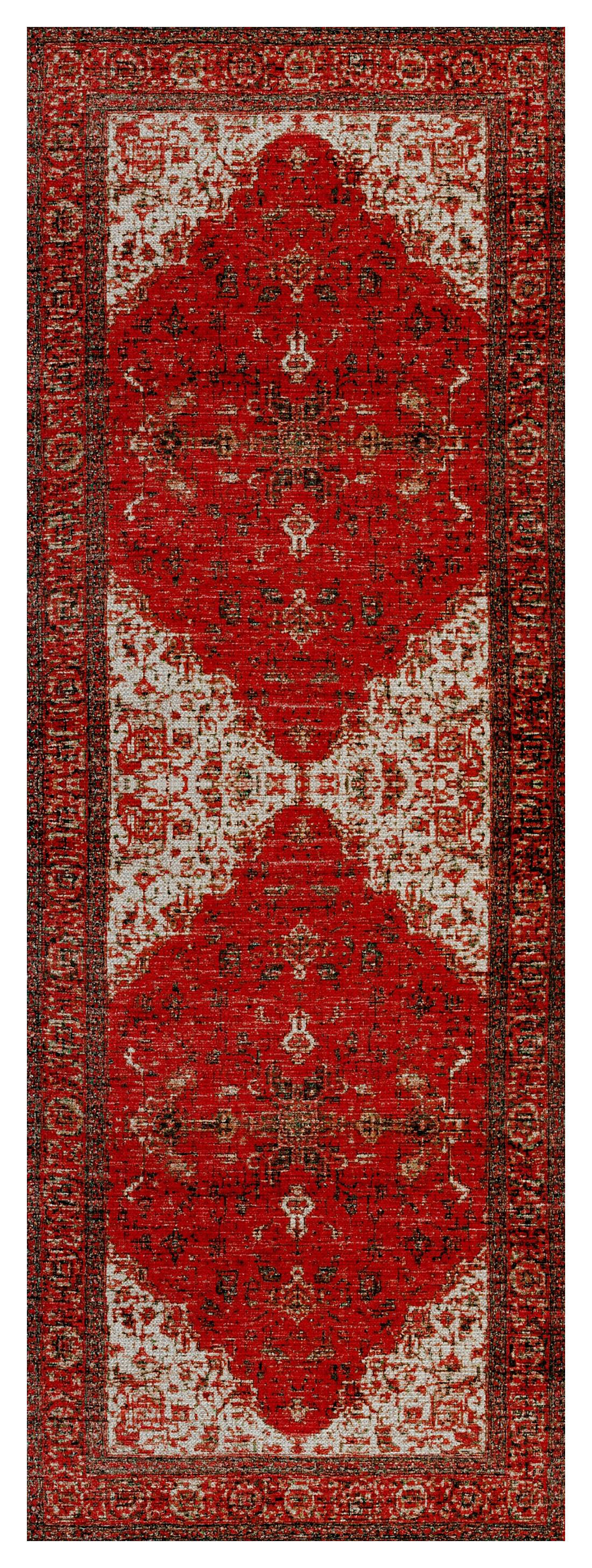 Alcott Hill® Guria Red Oriental Vintage Look Machine Printed Cotton ...