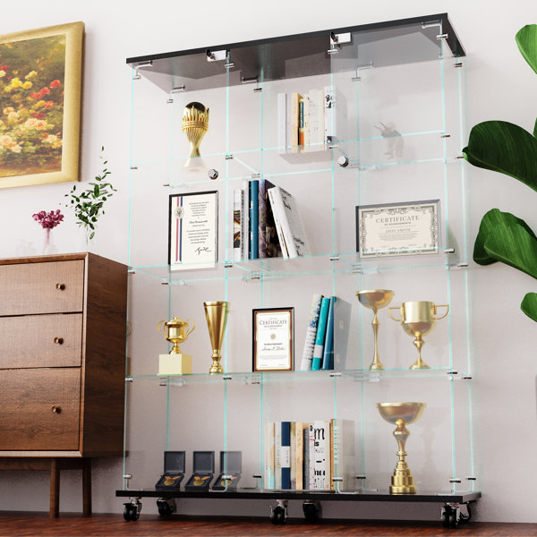 Homein Display Case with 4 Shelves 3 Doors Extra Large,Curio Cabinets ...