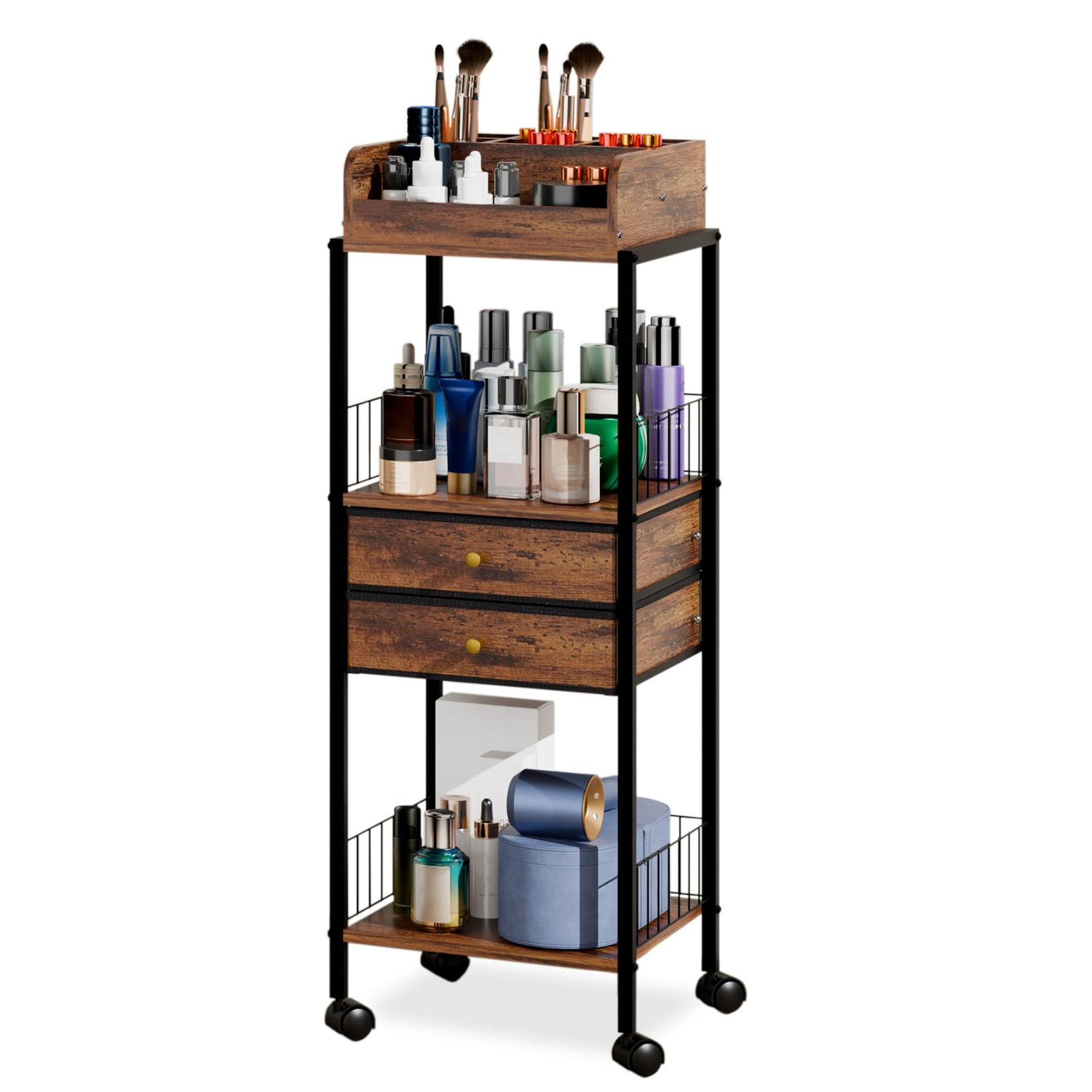 Hokku Designs 35.4"H Makeup Organizer Cart | Wayfair