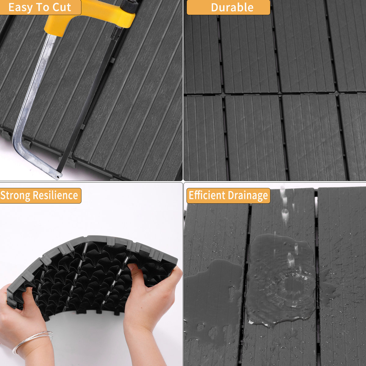 Best Robe Ever DIY Interlocking Deck Tiles Set of 44 – 12"x12" All ...