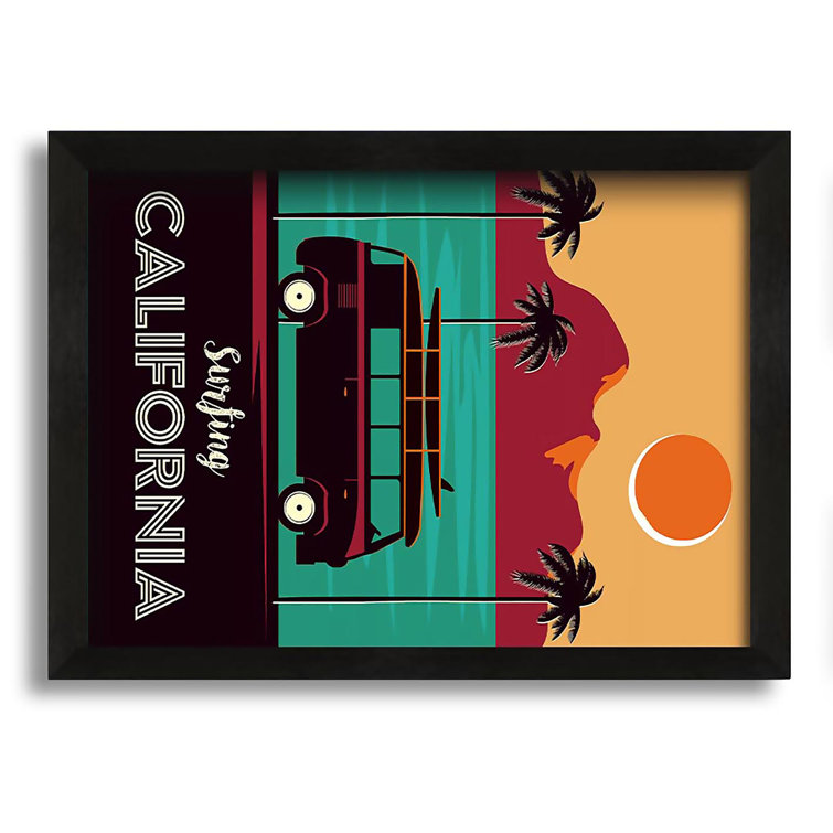 Latitude Run California Surfing - Single Picture Frame Painting on ...