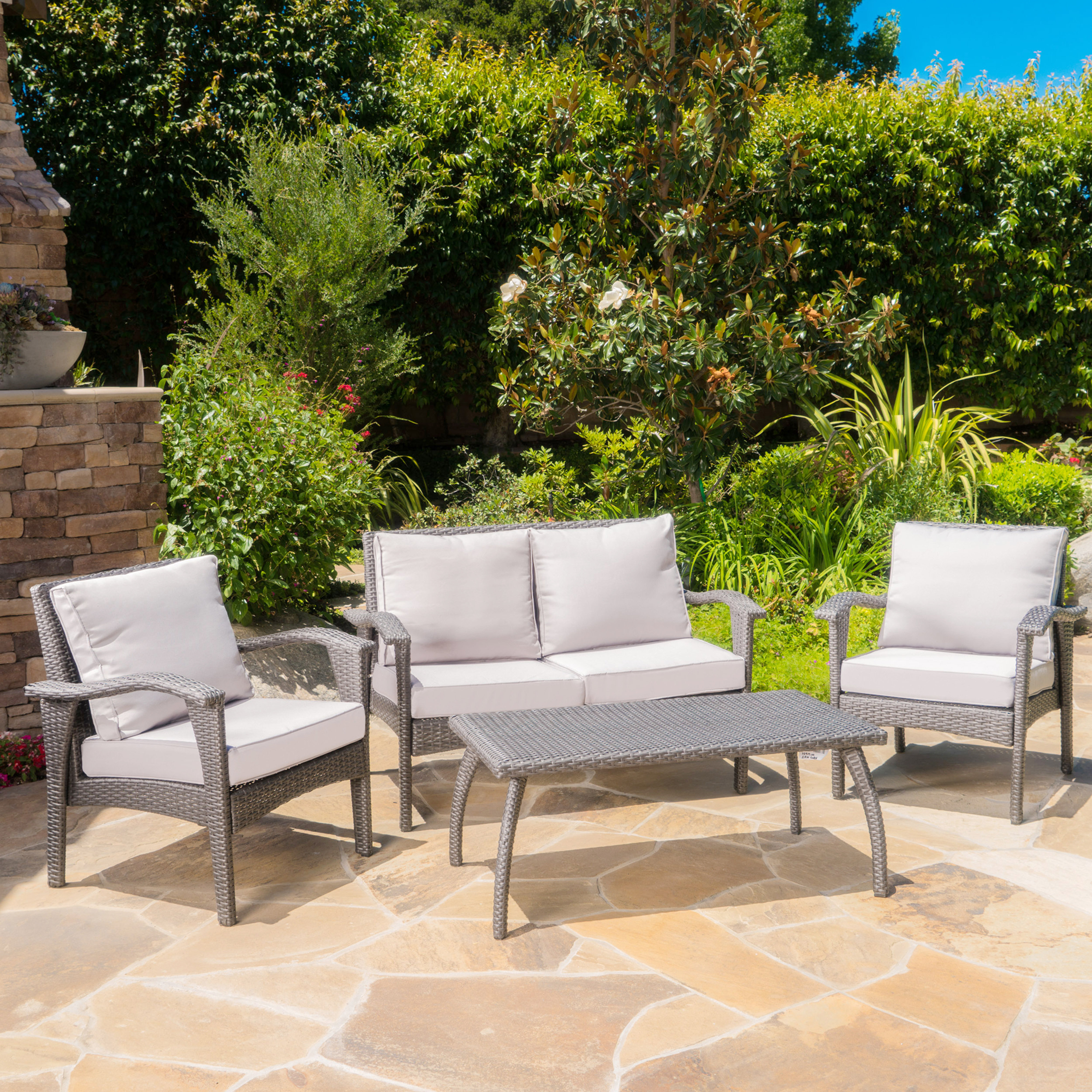 Orren Ellis 4Pc Pe Wicker Set (Kd) | Wayfair