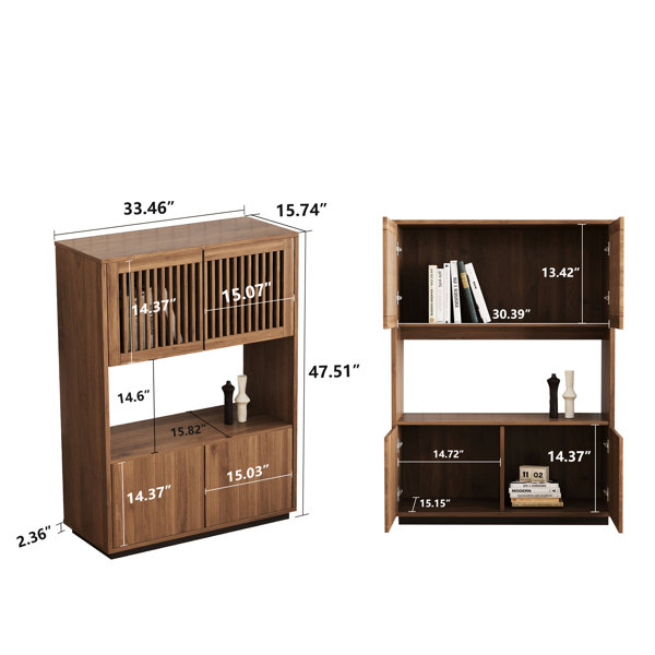 Ebern Designs Roanoke 33.46in Double-door Storage Cabinet With External ...