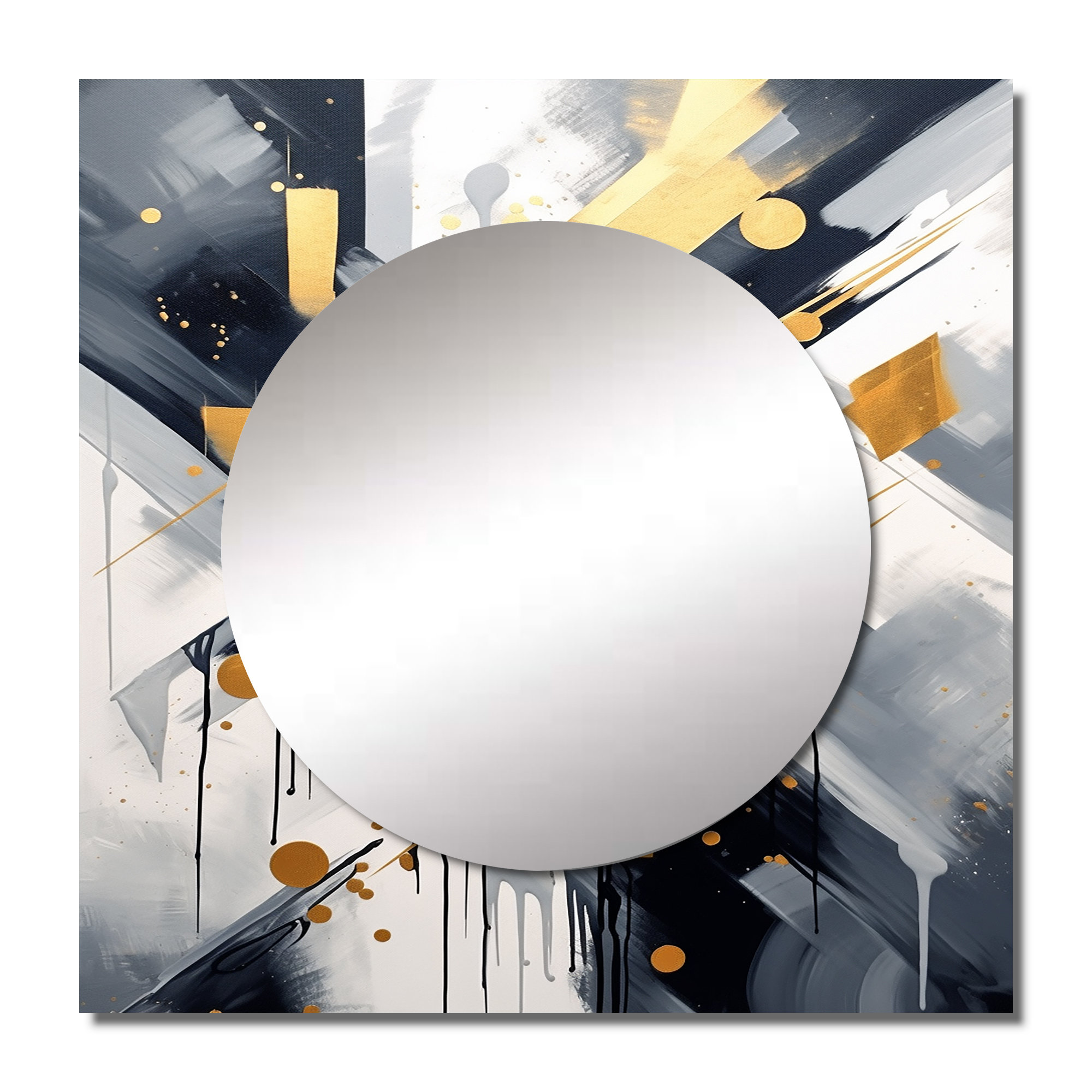 East Urban Home Brava - Black and Gold Depth Corner VI Abstract Shapes ...