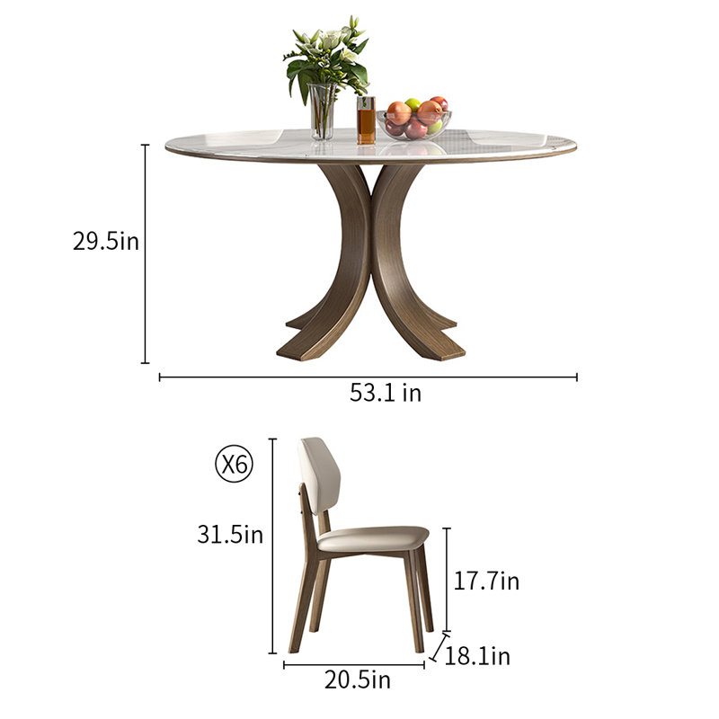 ALLNICEDT Simple Microlite Wood Round Dining Table Sets | Wayfair