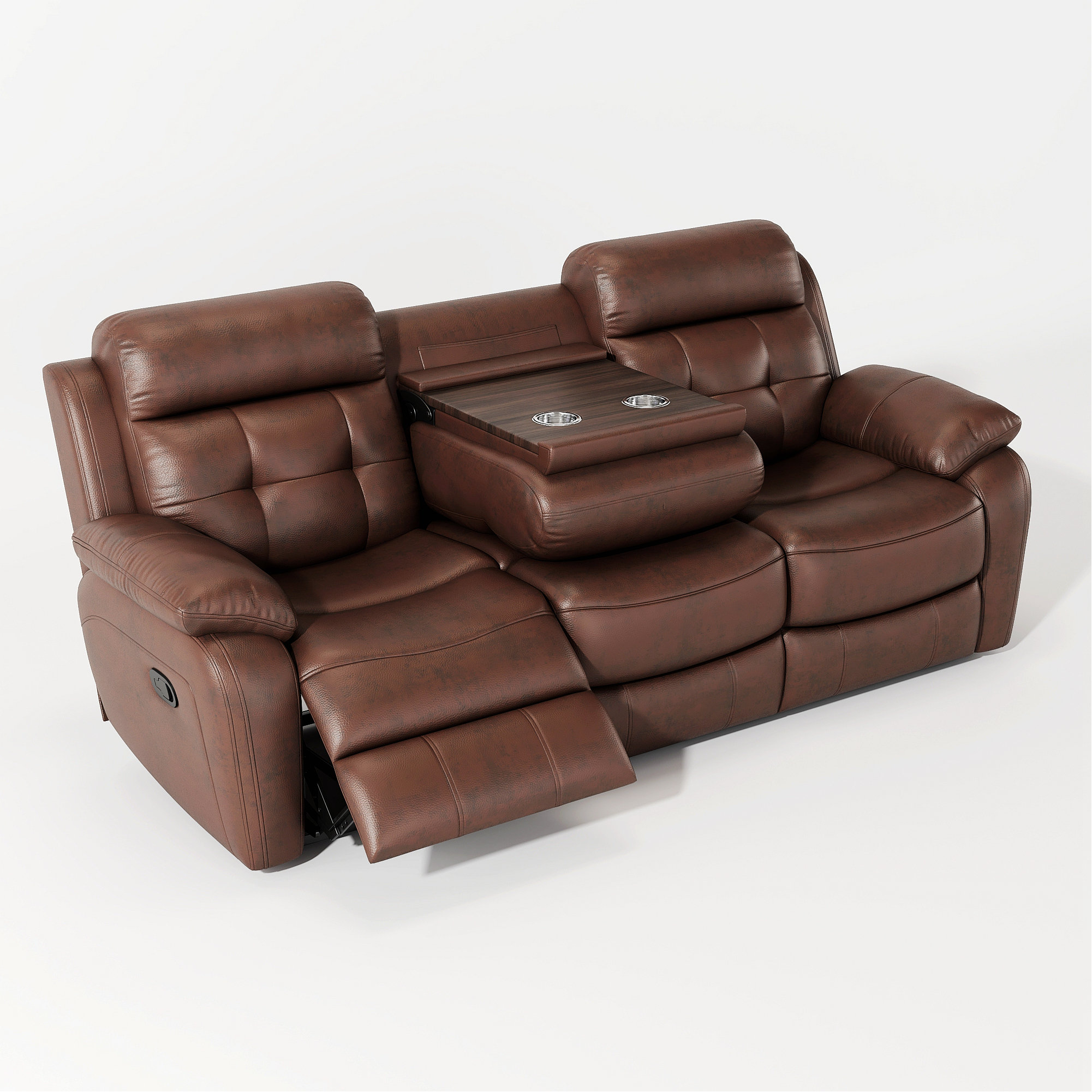 Hokku Designs Balbuena 83'' Genuine Leather Non-Power Reclining ...