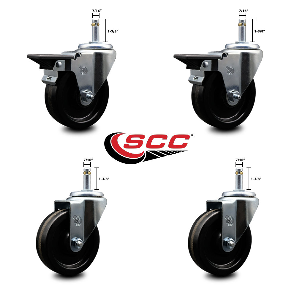 Service Caster Grip Ring Stem Caster Set | Wayfair