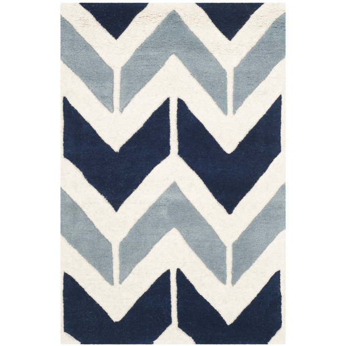 George Oliver Deedie Hand Tufted Wool Chevron Rug & Reviews | Wayfair