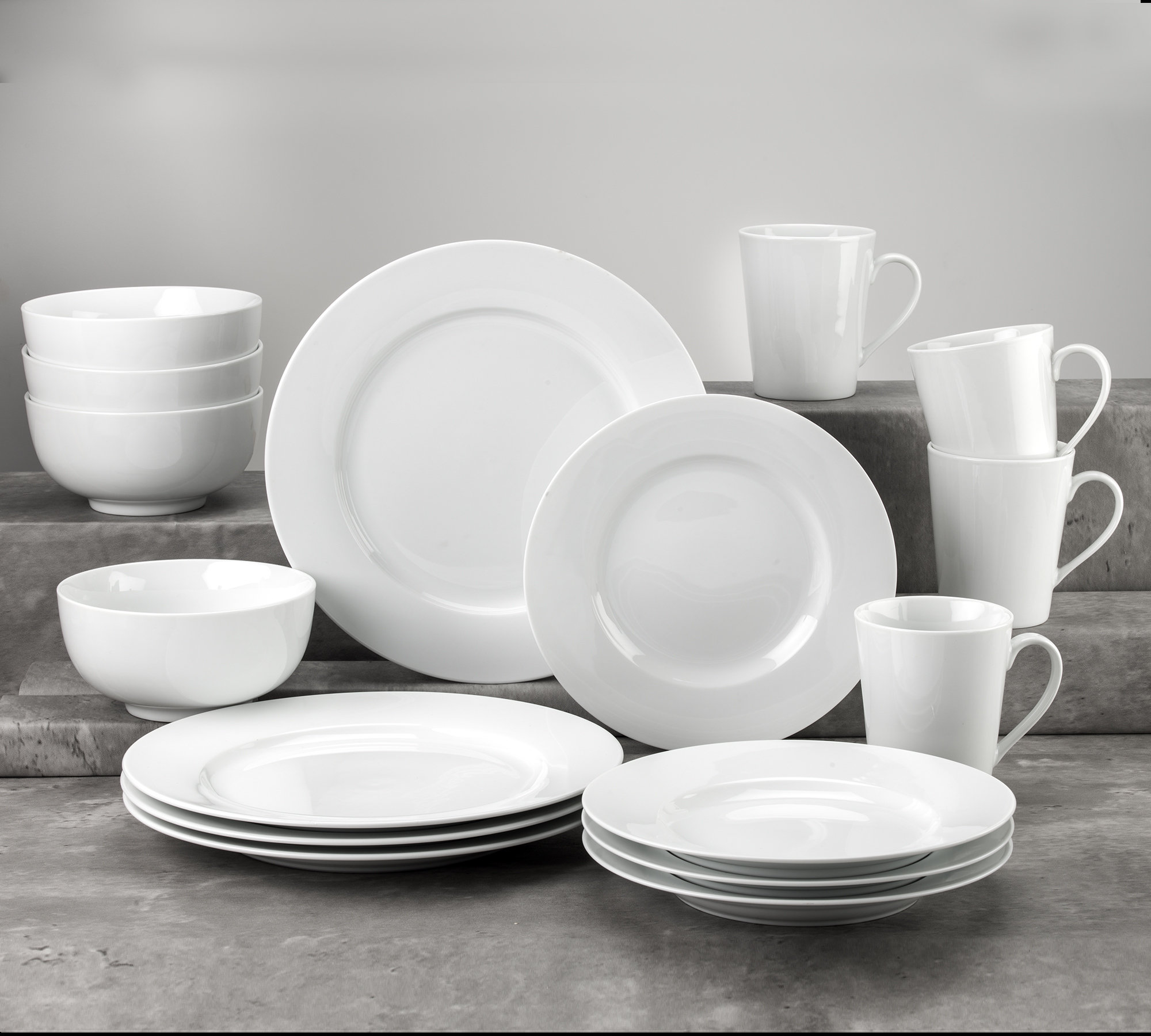 Euro Ceramica Claire Classic Rim 16pcs Dinnerware Set ( Dinner Plate ...