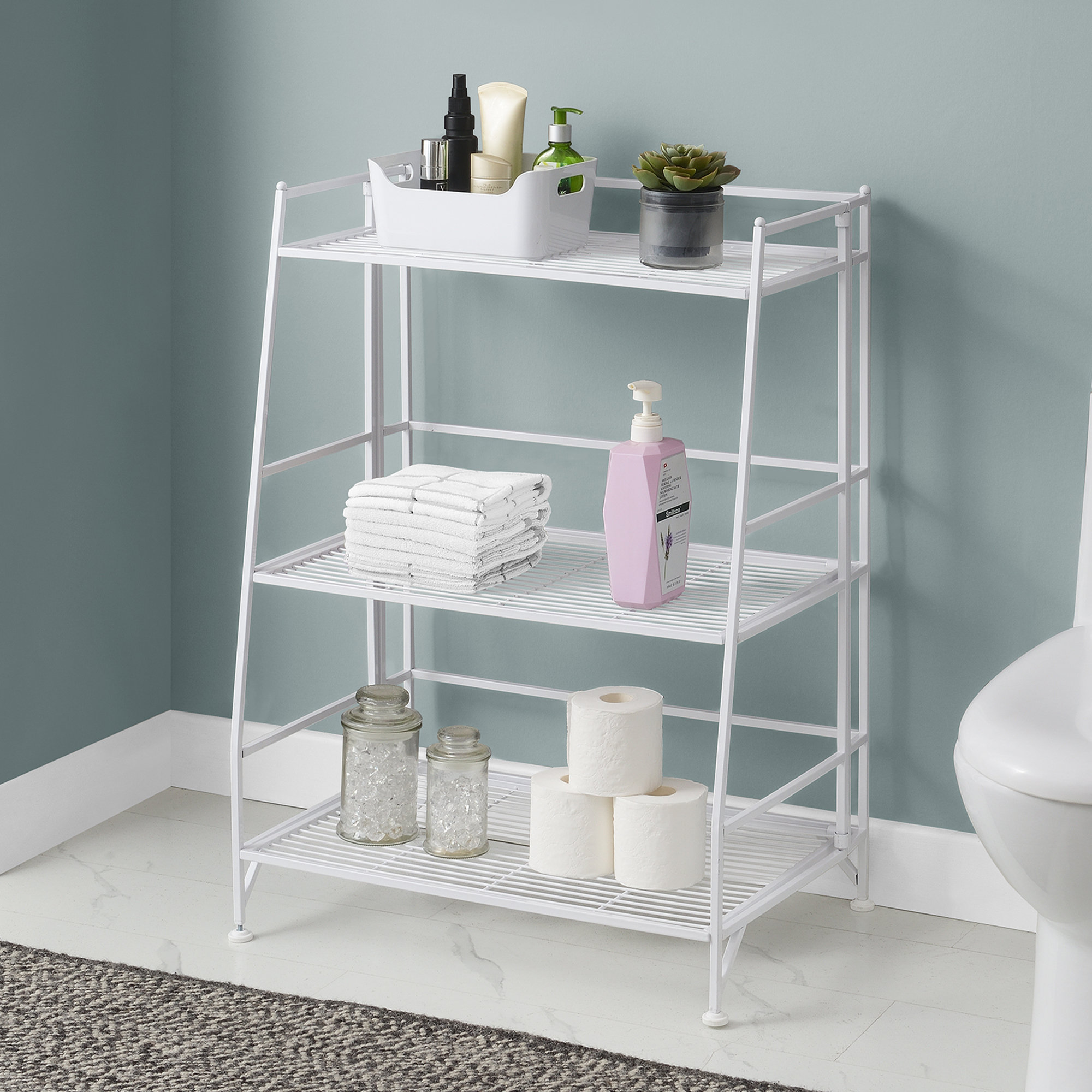 Rebrilliant Bogins 25" W Folding Metal Ladder Shelf & Reviews | Wayfair