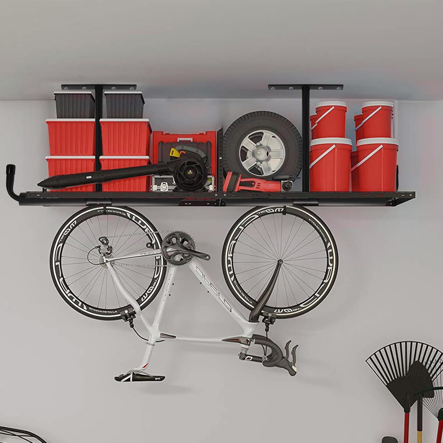 KALMORE 2 Pack Overhead Garage Storage Hooks, Heavy Duty Ceiling ...