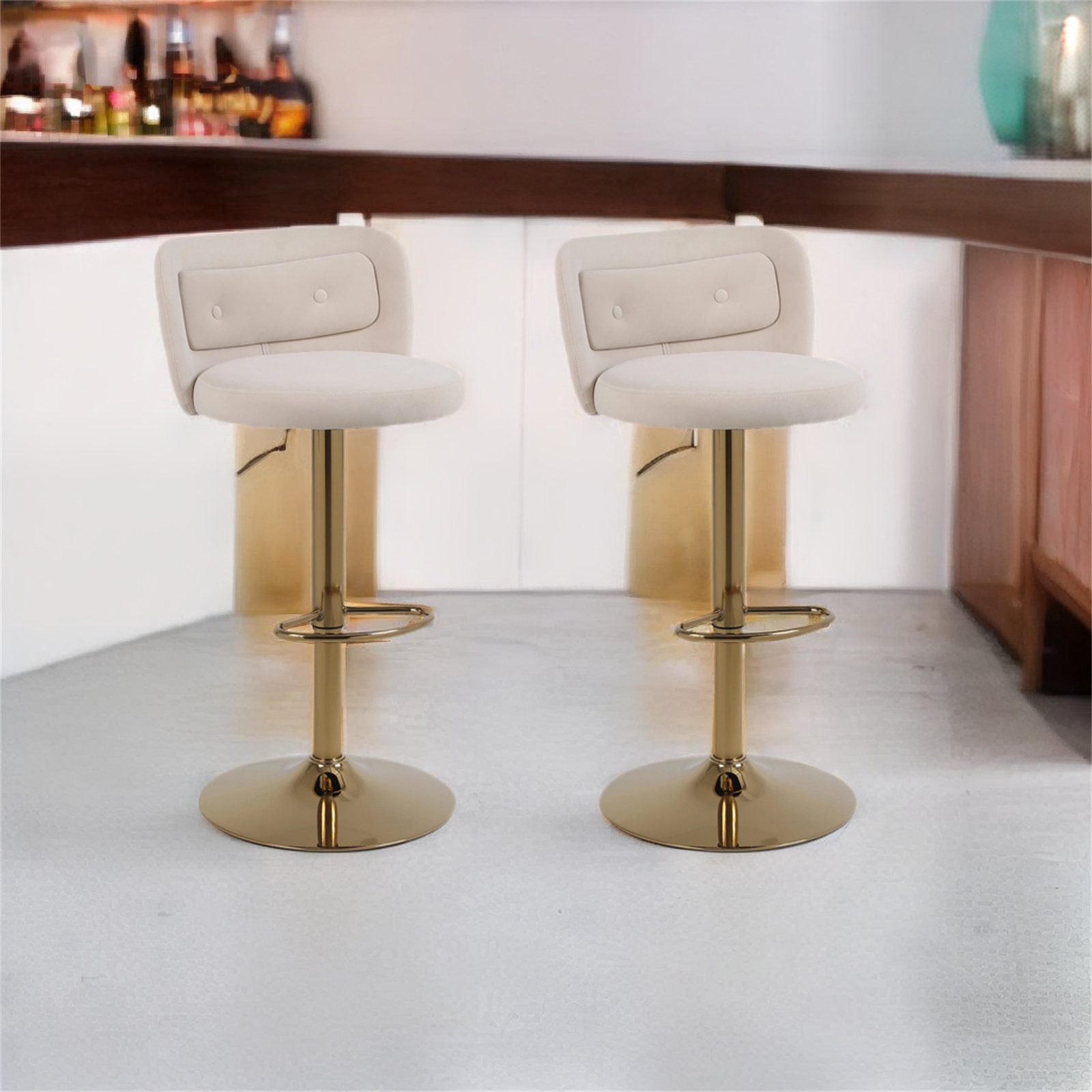 Everly Quinn Adjustable Height Bar Stool | Wayfair