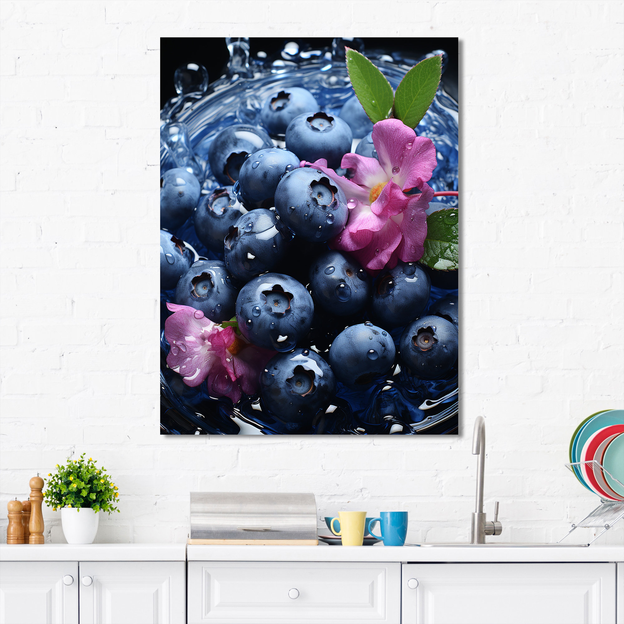 Winston Porter Blue Blueberry Bliss I - Fruits Wall Art | Wayfair