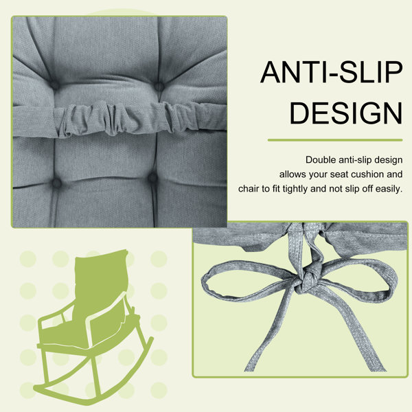 Ebern Designs Rocking Chair Cushion Non-Slip Tufted High Back Rocking ...