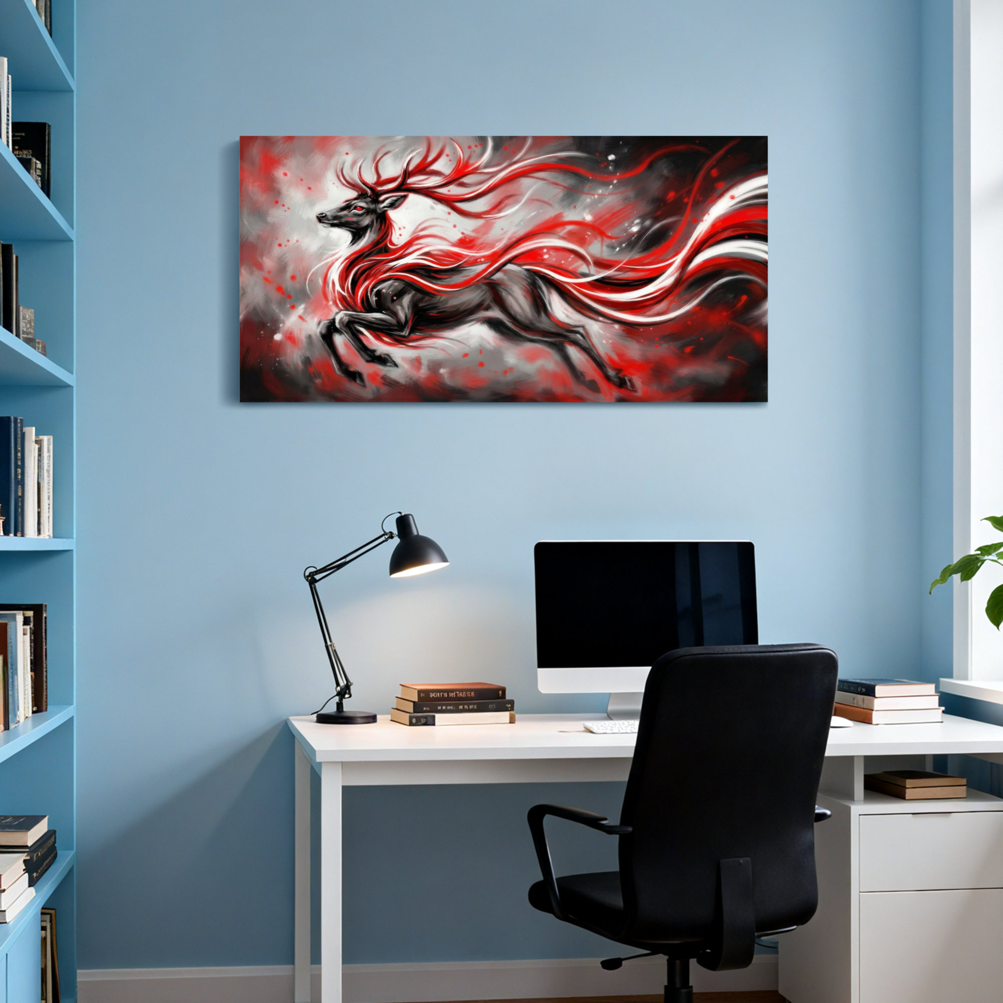 Winston Porter Animals Red Deer With Flowing Mane And Antlers - Wayfair ...