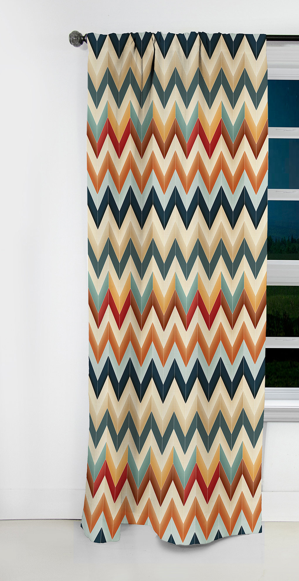 Design Art Beige Chevron Herringbone Elegance - Chevron Curtain ...