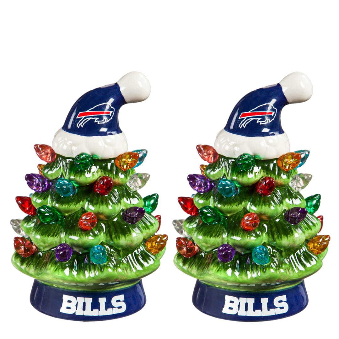 Charlton Home® 4" Mini LED Tabletop Christmas Tree, Buffalo Bills | Wayfair