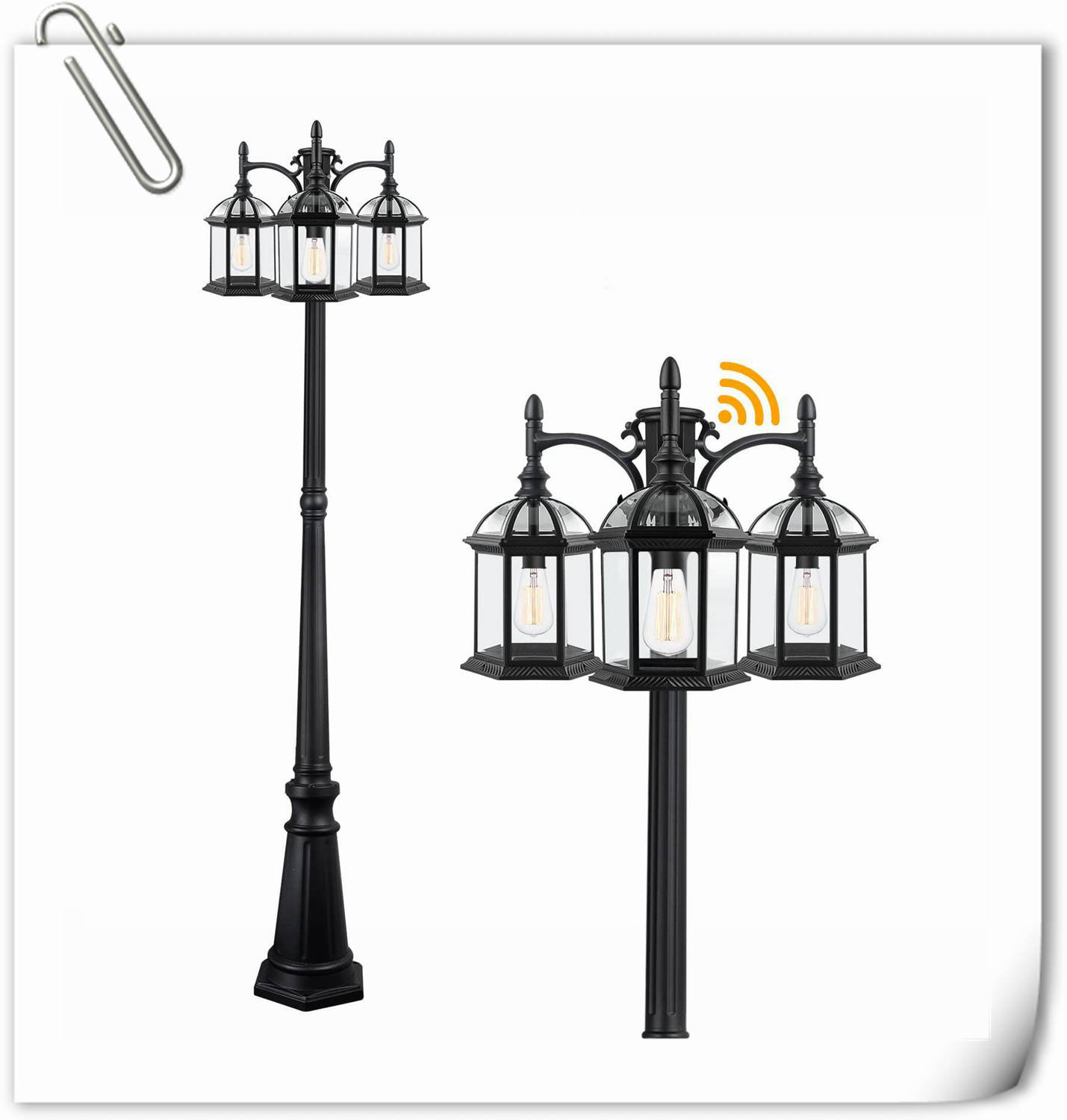 Alcott Hill Dusk To Dawn Outdoor Lamp Post Light With 3 LED Bulbs ...
