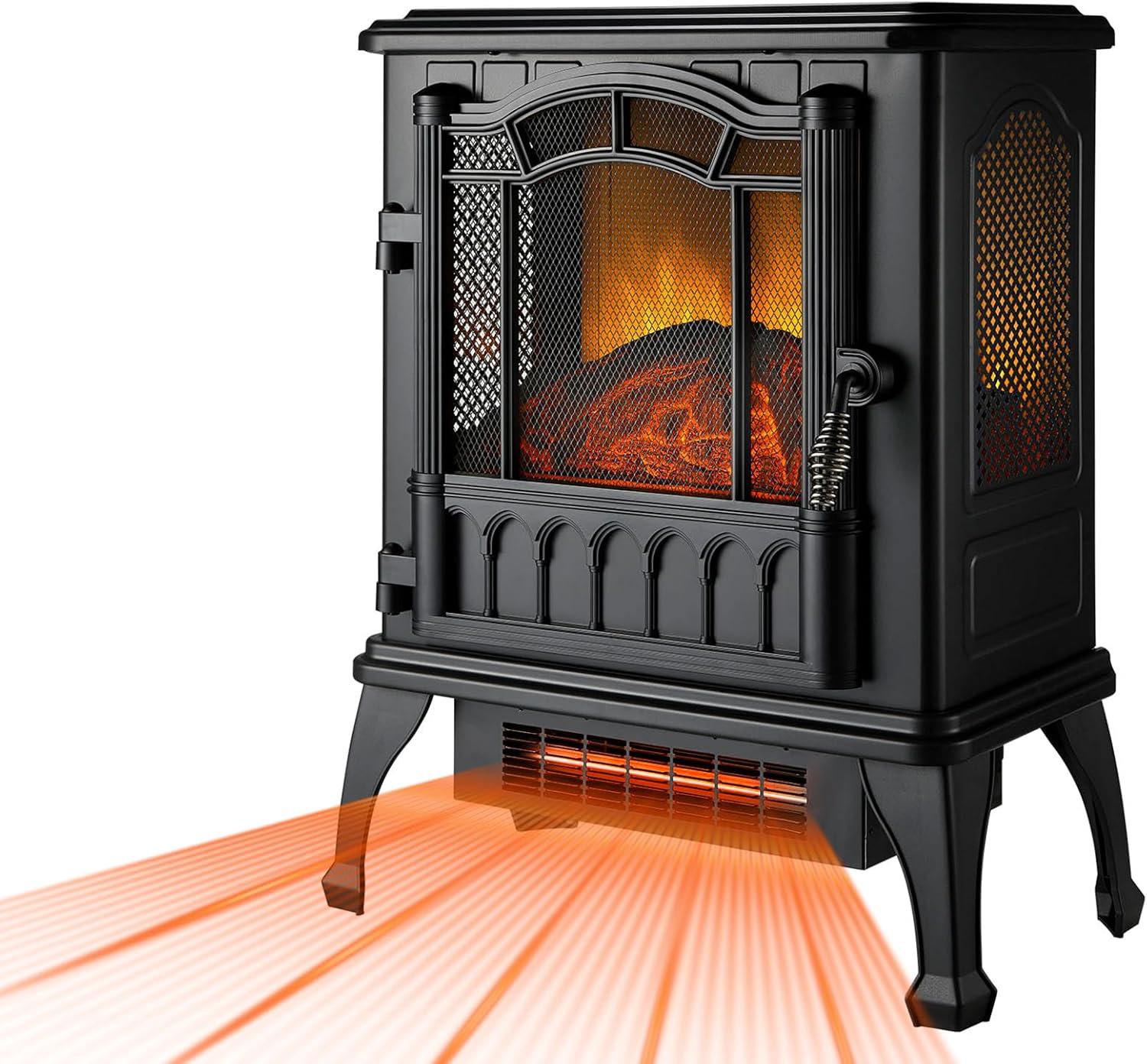 Williston Forge Hueitt 3D Electric Fireplace Stove With Infrared Quartz ...