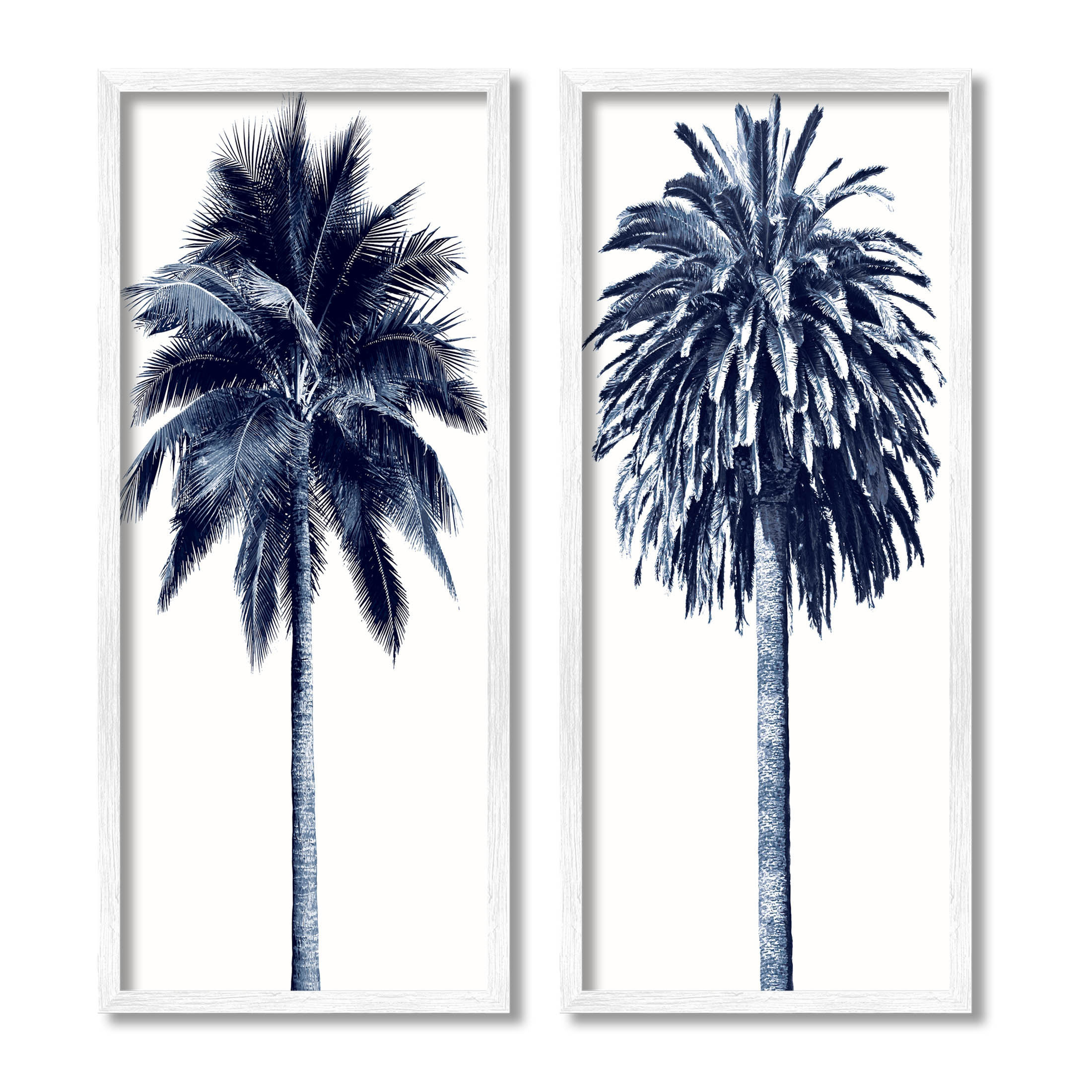 Stupell Industries Modern Summer Palms Detailed Nature 2 Piece Framed ...