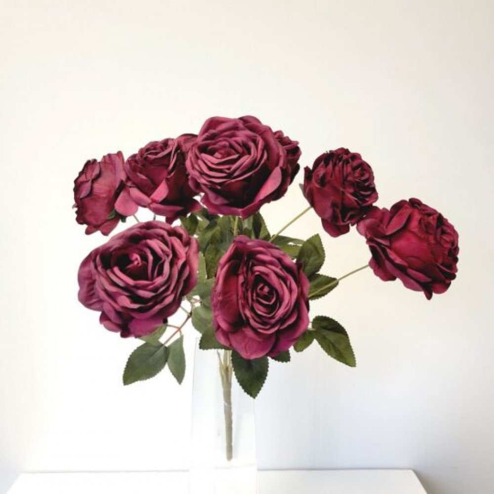 Primrue Dried Look Burgundy Rose Bush Artificial Flowers - Wayfair Canada