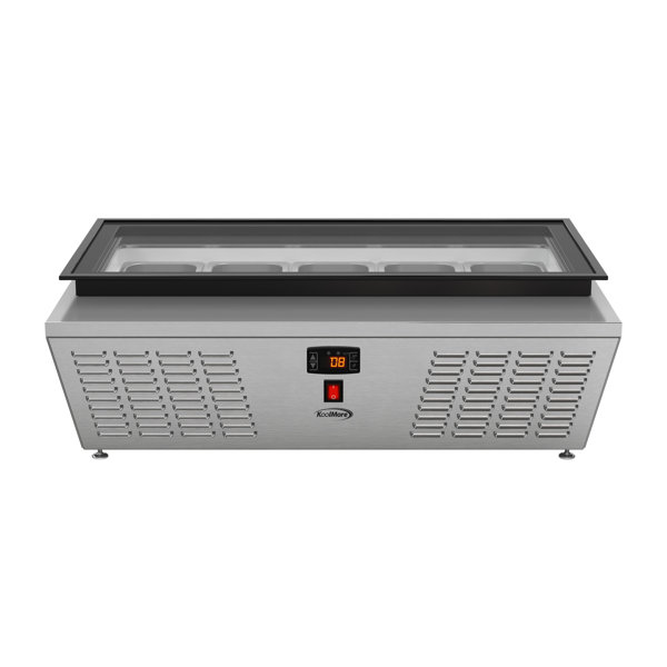 KoolMore 39 in. 5-Pan Countertop Ice Cream Display Freezer with Glass ...