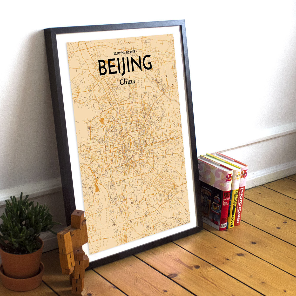 East Urban Home Beijing City Map - Unframed Graphic Art Print on Paper ...