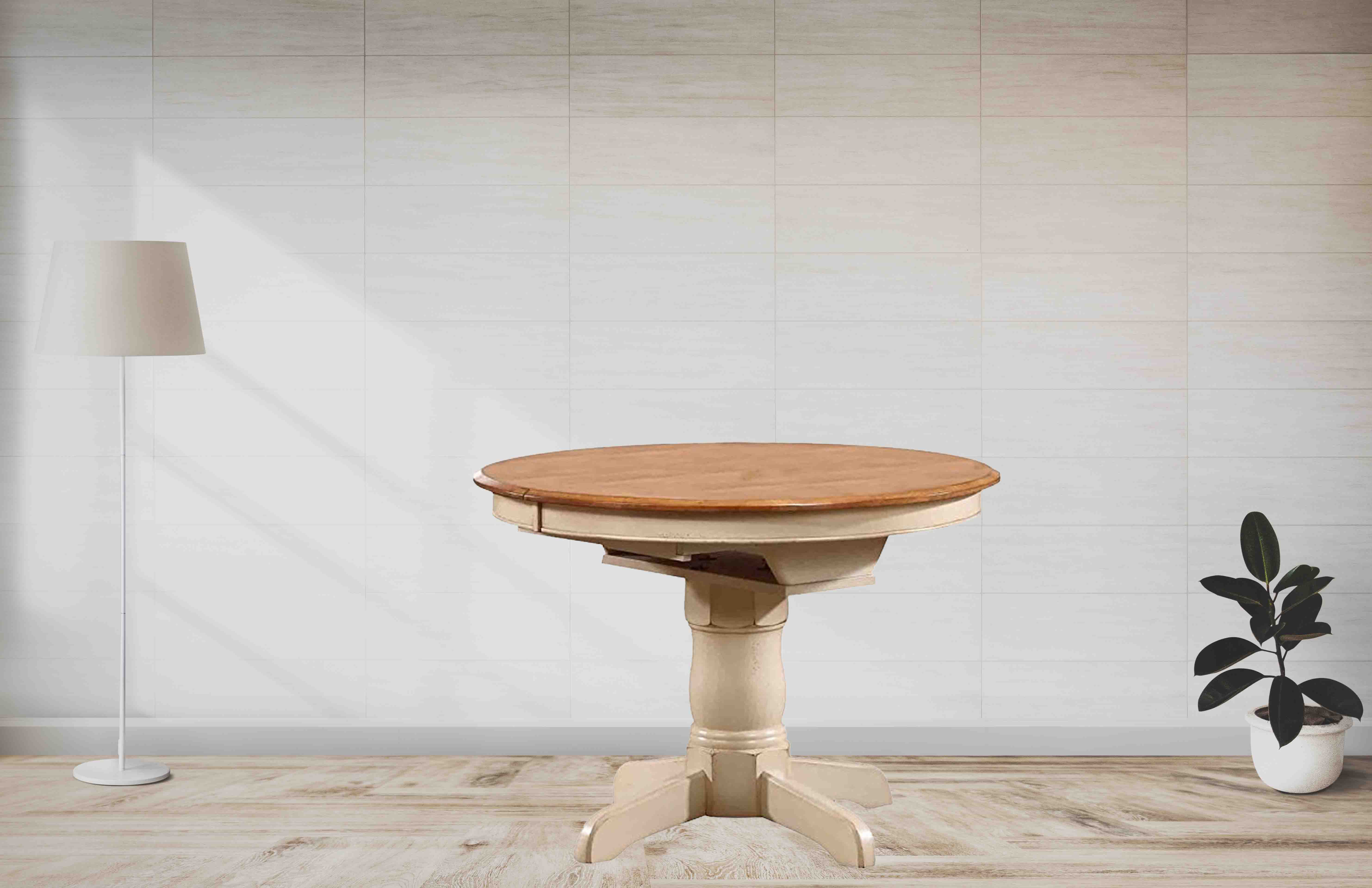 Rosalind Wheeler Flomaton Butterfly Leaf Rubberwood Solid Wood Pedestal ...