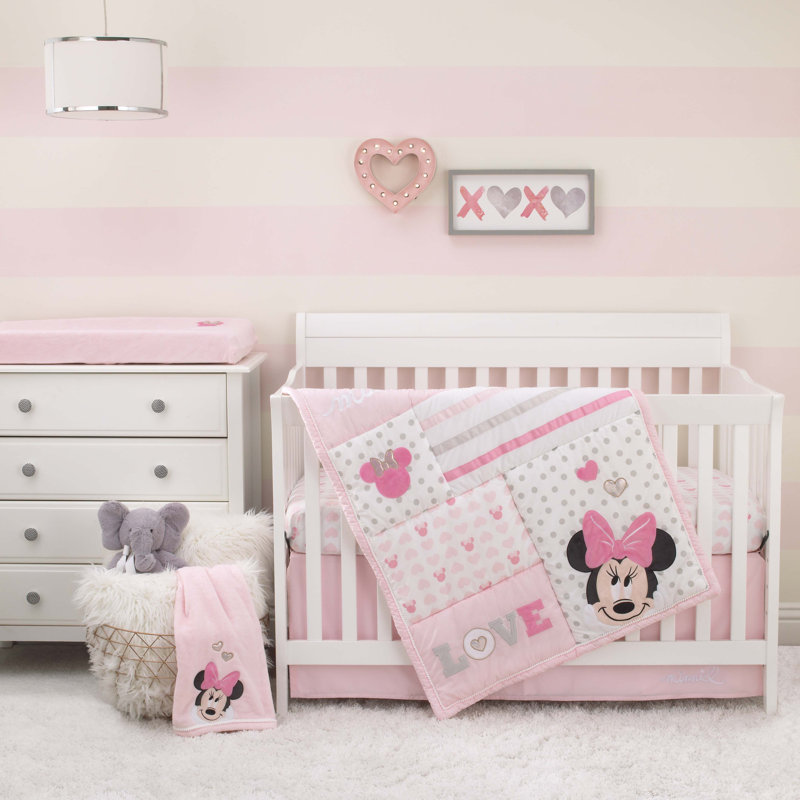 Disney Minnie Mouse Love to Love Nursery 3 Piece Crib Bedding Set ...