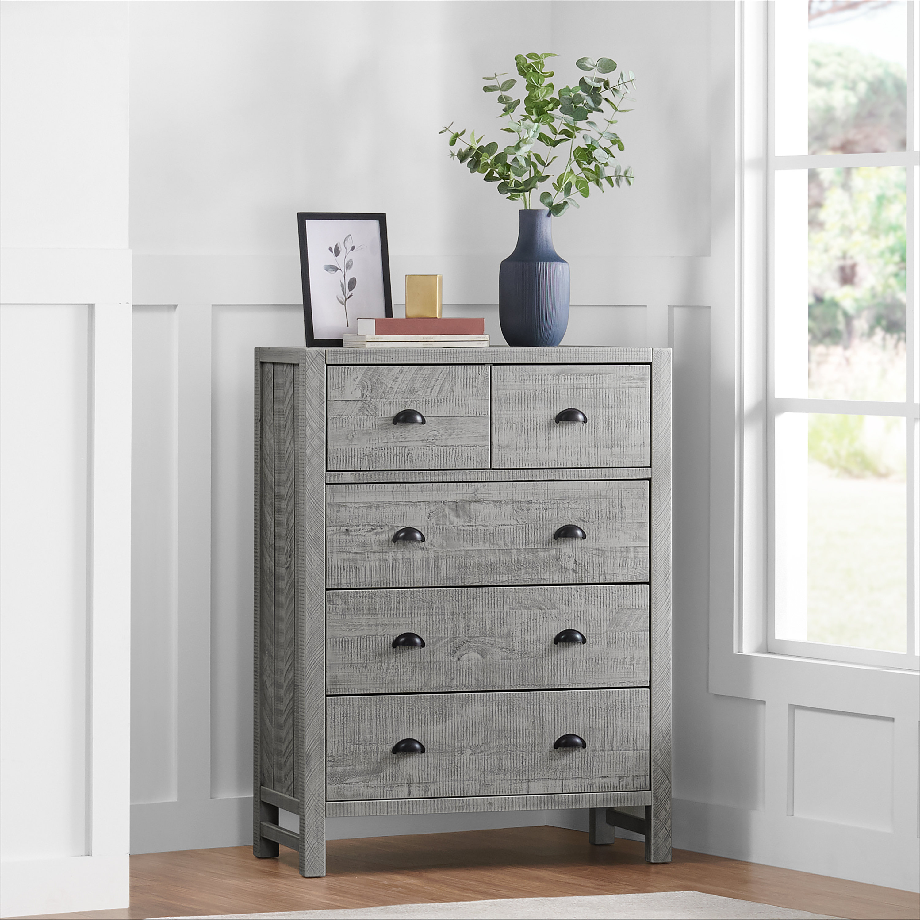 Alaterre Arden 36" W Bohemian Style Rectangular Chest With 5 Drawers ...