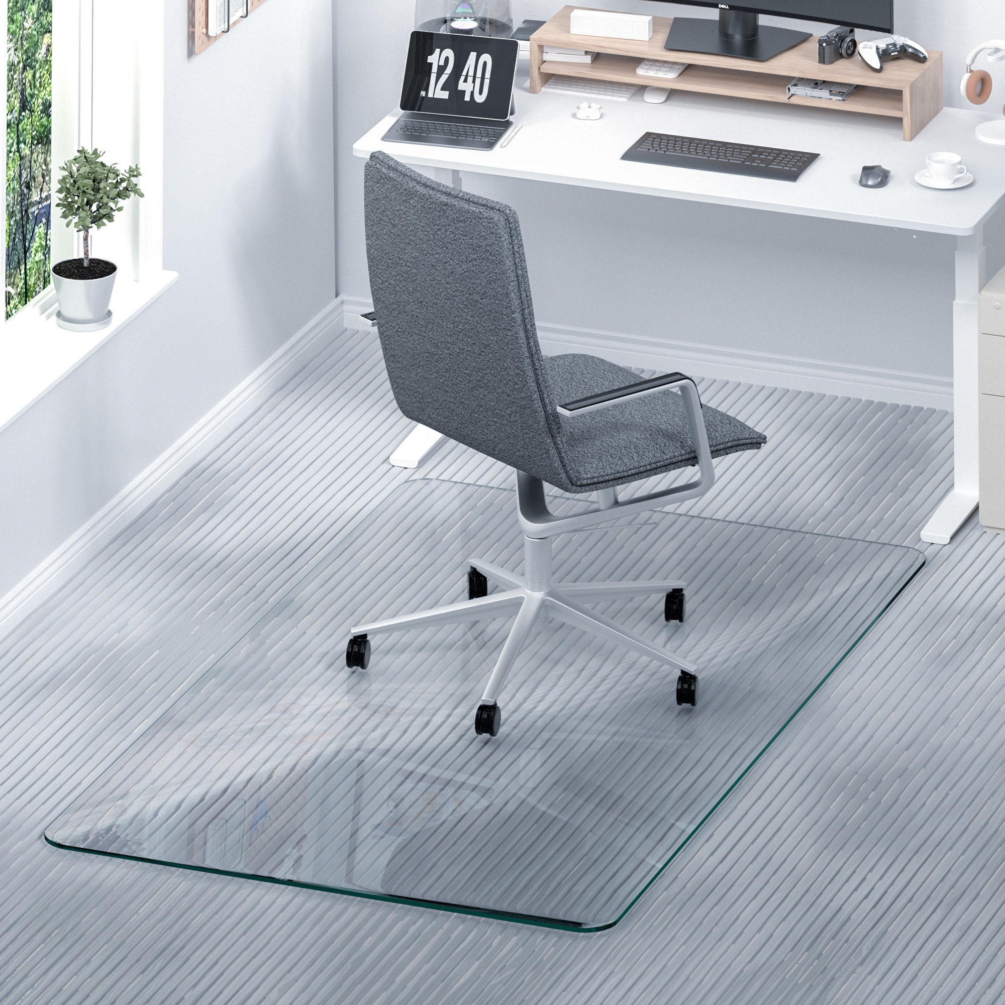 LOIGYUR Office Chair Mat for Carpet, Tempered Glass Floor Mat, LY ...