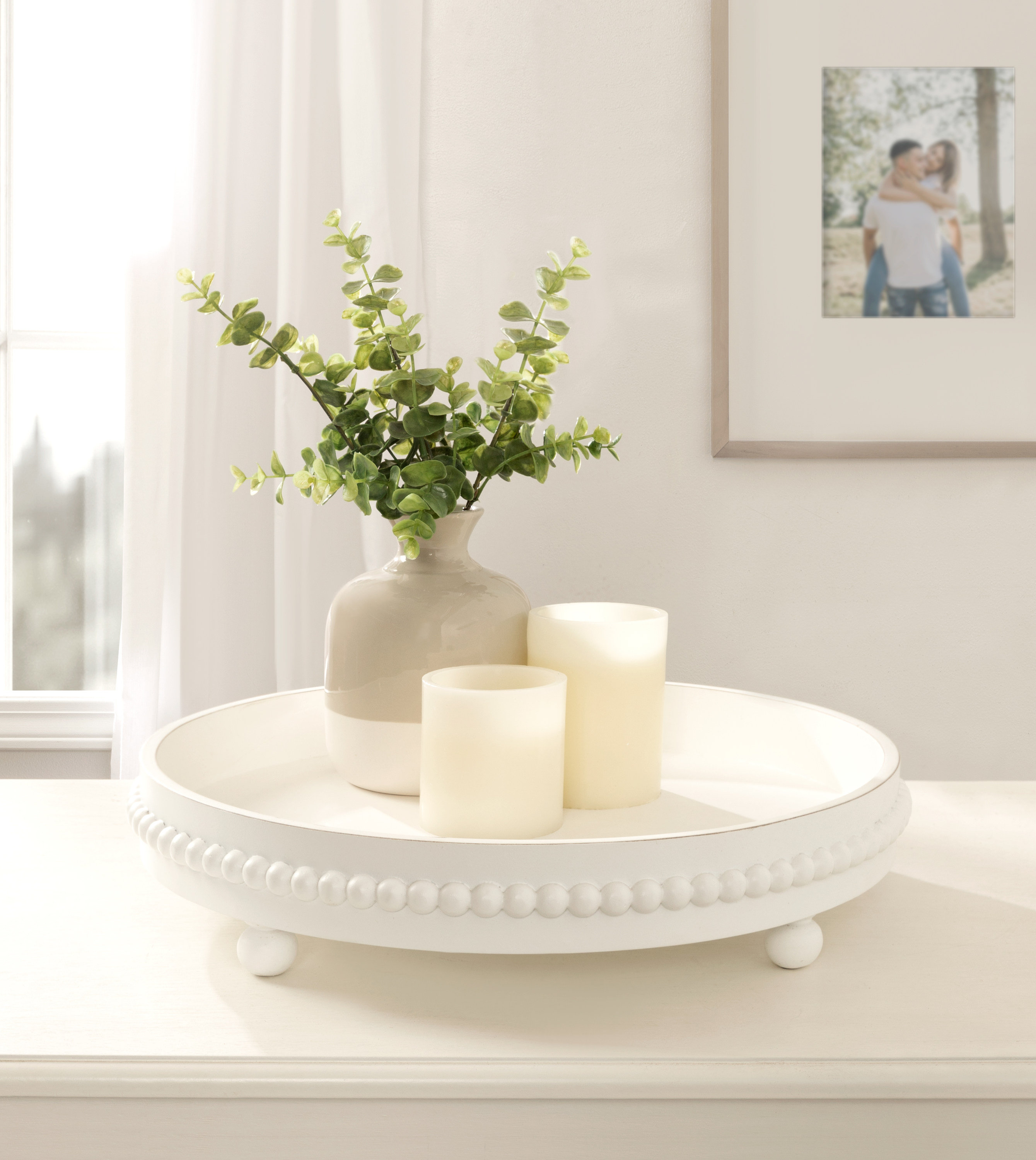 Langley Street® Lewter Strahm Decorative Tray 16" Diameter White ...