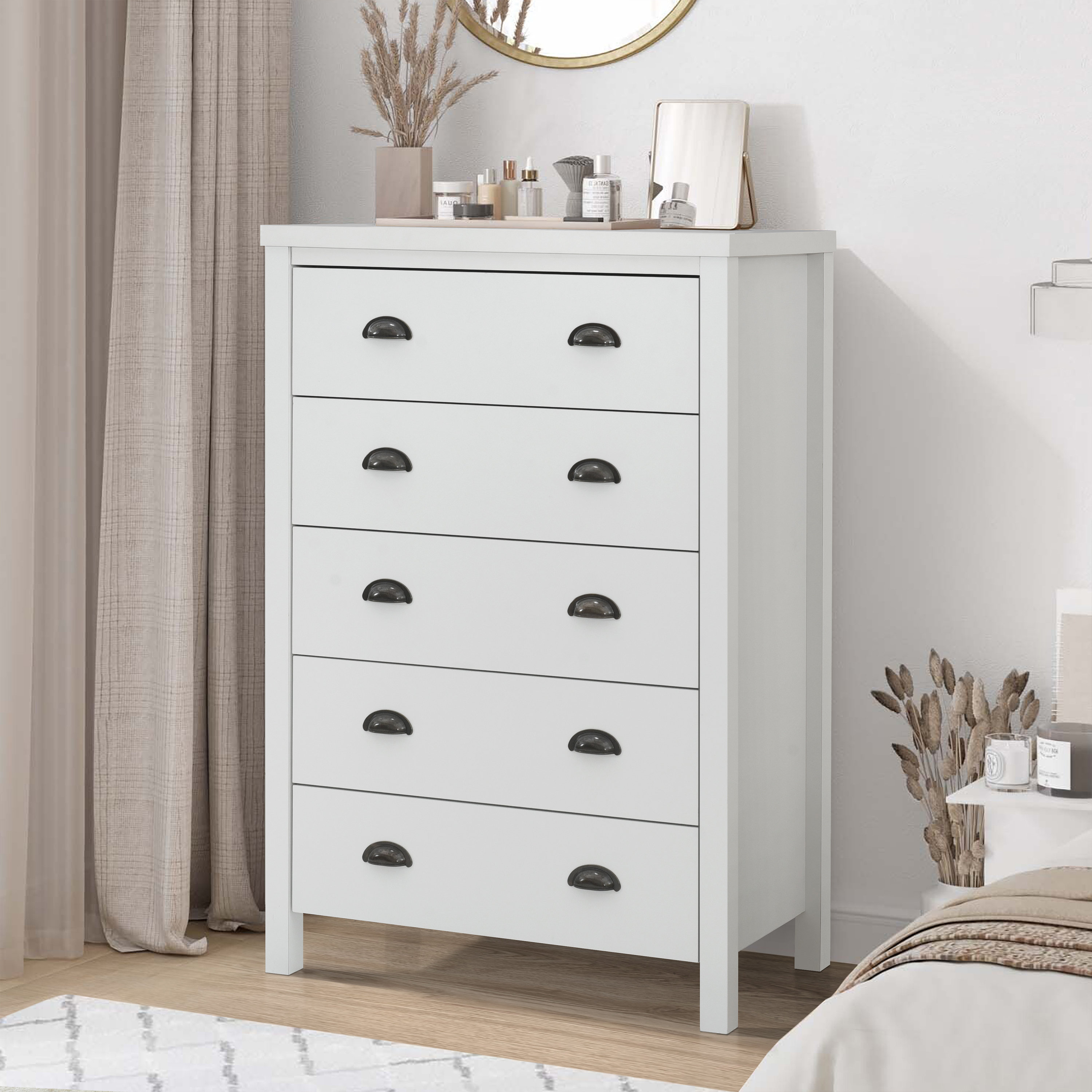 Ebern Designs Joelle 5-Drawer Dresser with Interlock Drawer Feature ...