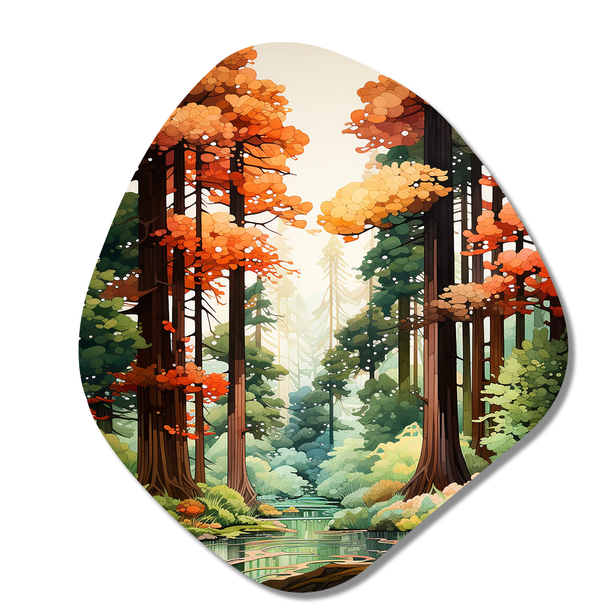 Design Art Redwood Shimmering Tree Heights III - Tree Redwood Nebula ...