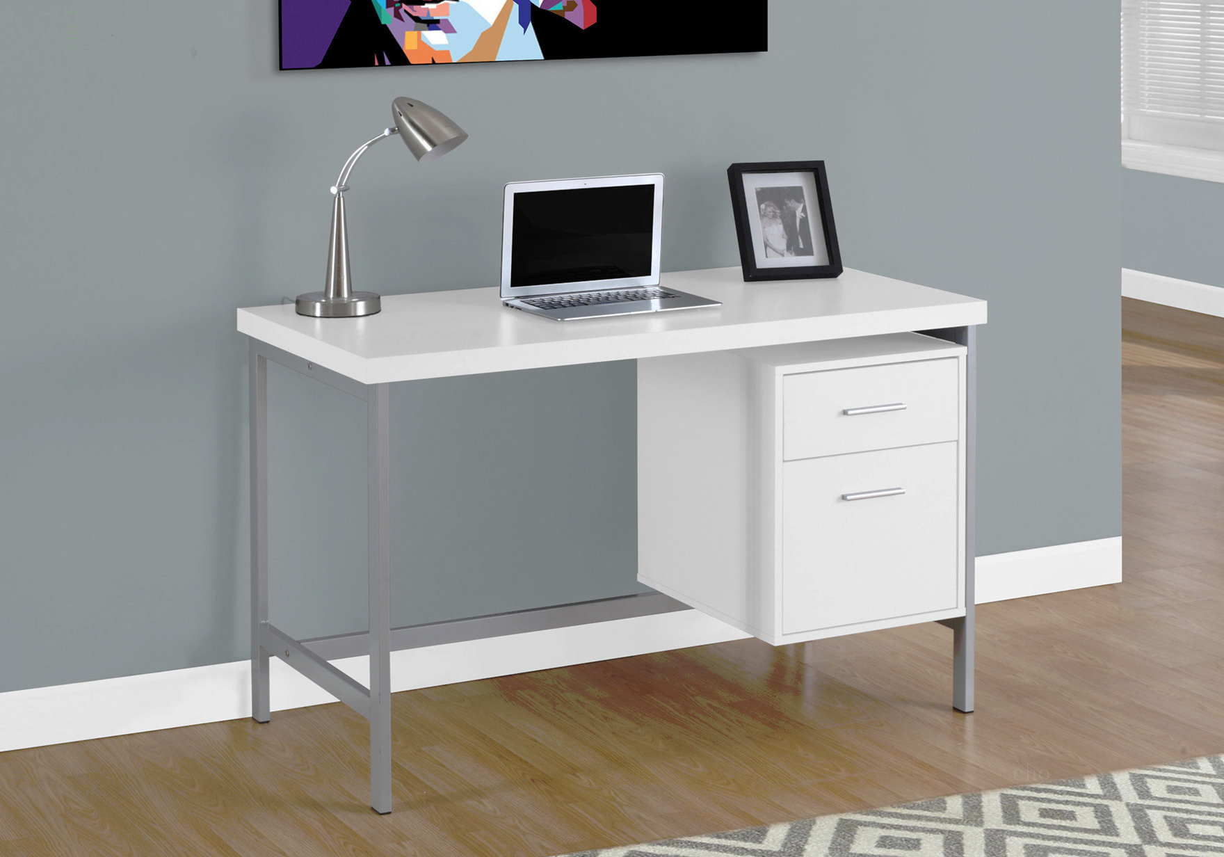 Latitude Run® Computer Desk, Home Office, Laptop, Left, Right Set-Up ...