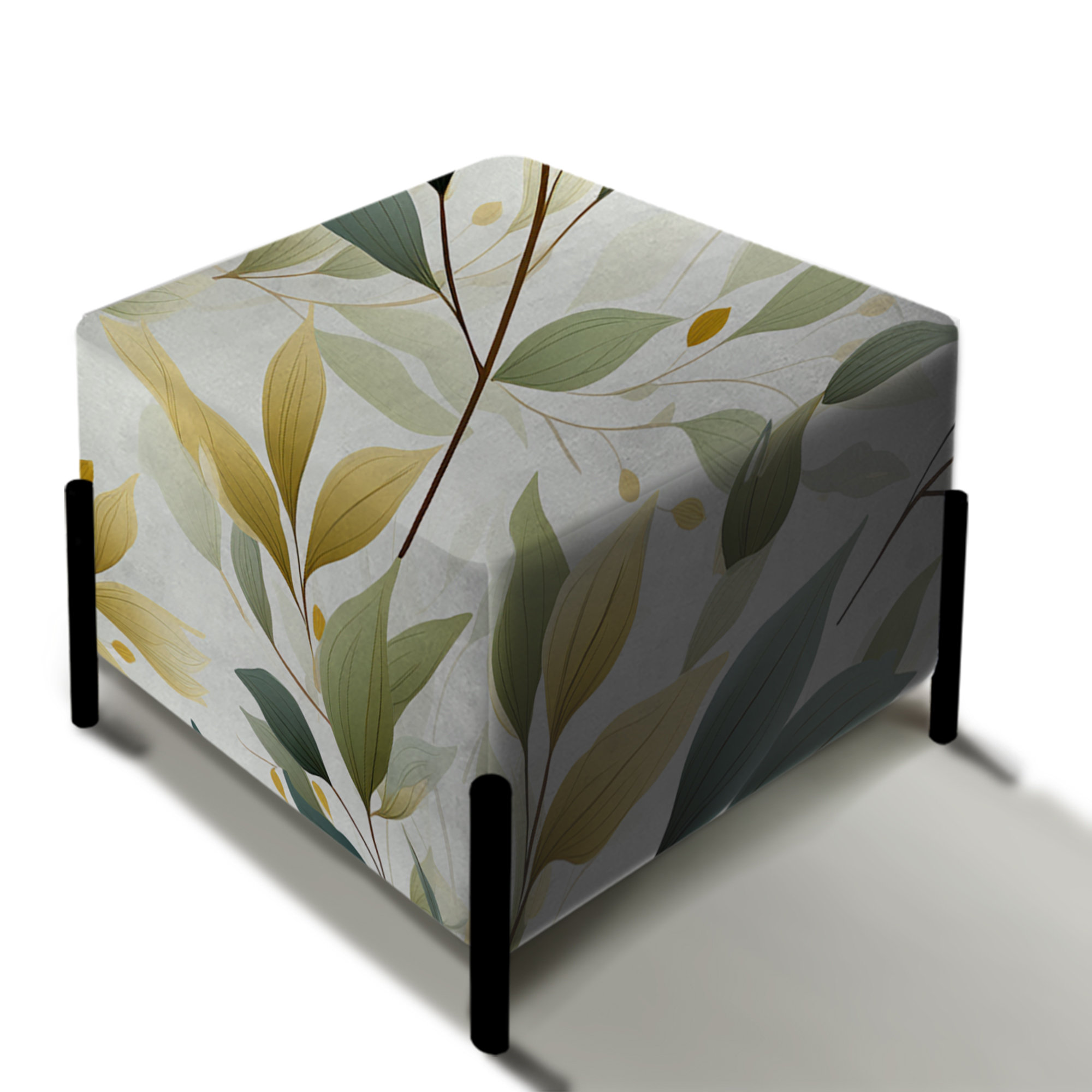 Design Art Whispering Zen - Abstract Square Ottoman | Wayfair