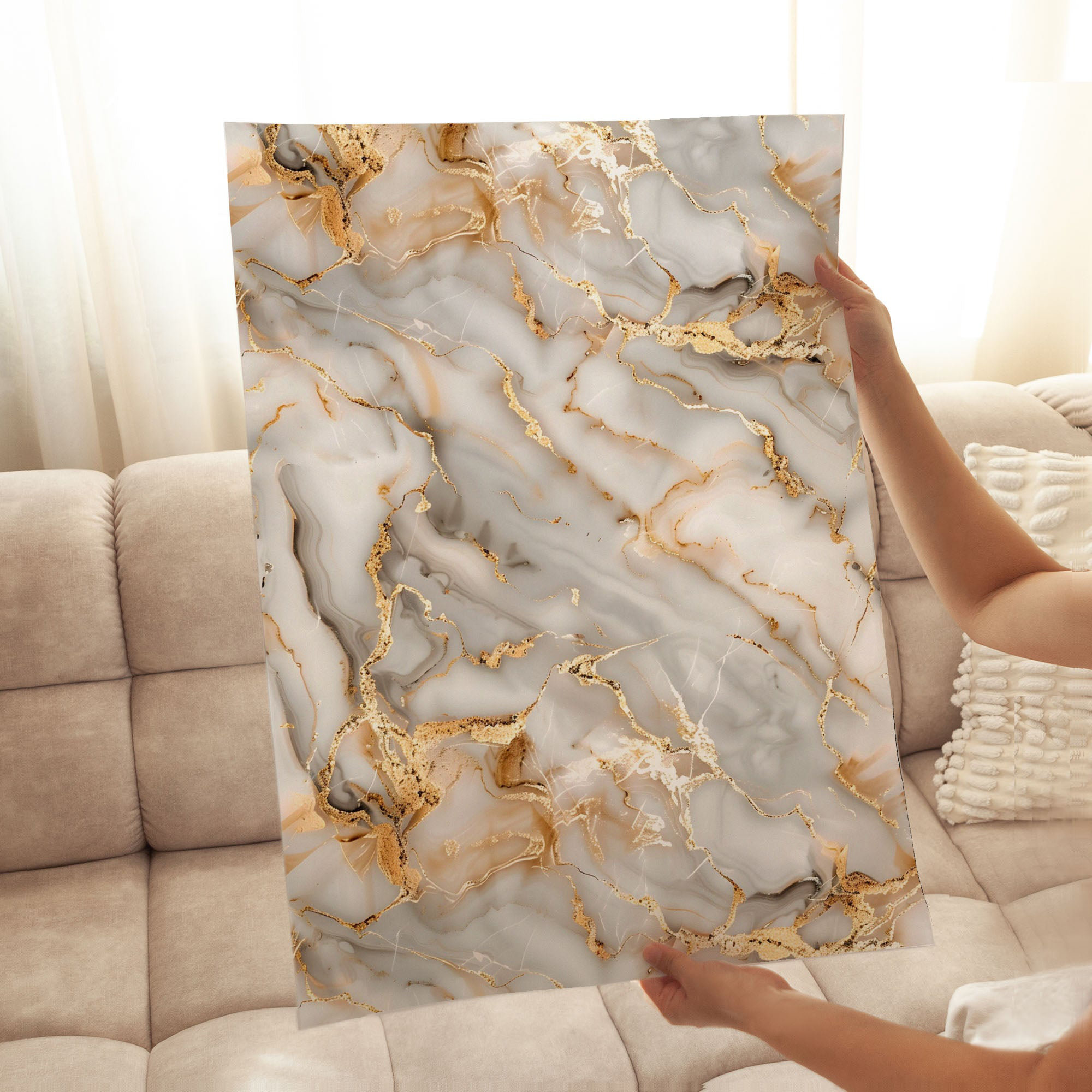 Winston Porter Abstract Golden Geode II Modern Unframed Art Print | Wayfair