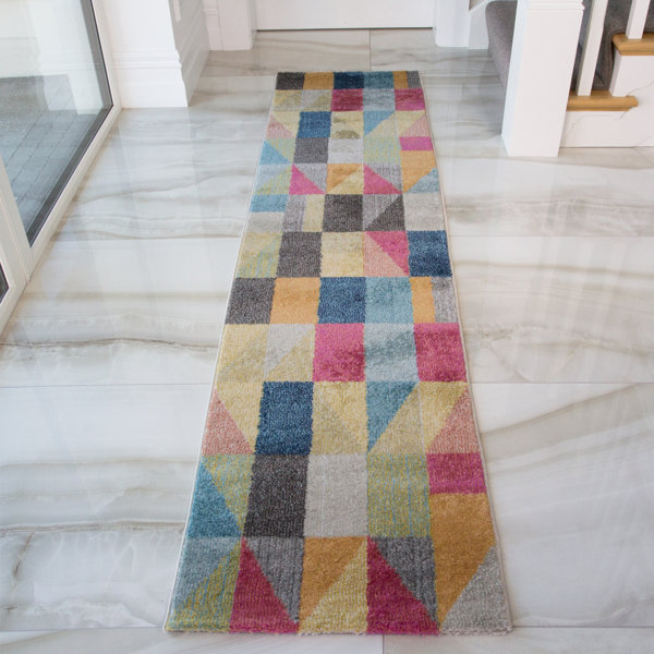 17 Stories Bailey-Ray Pink Teal Rug | Wayfair.co.uk