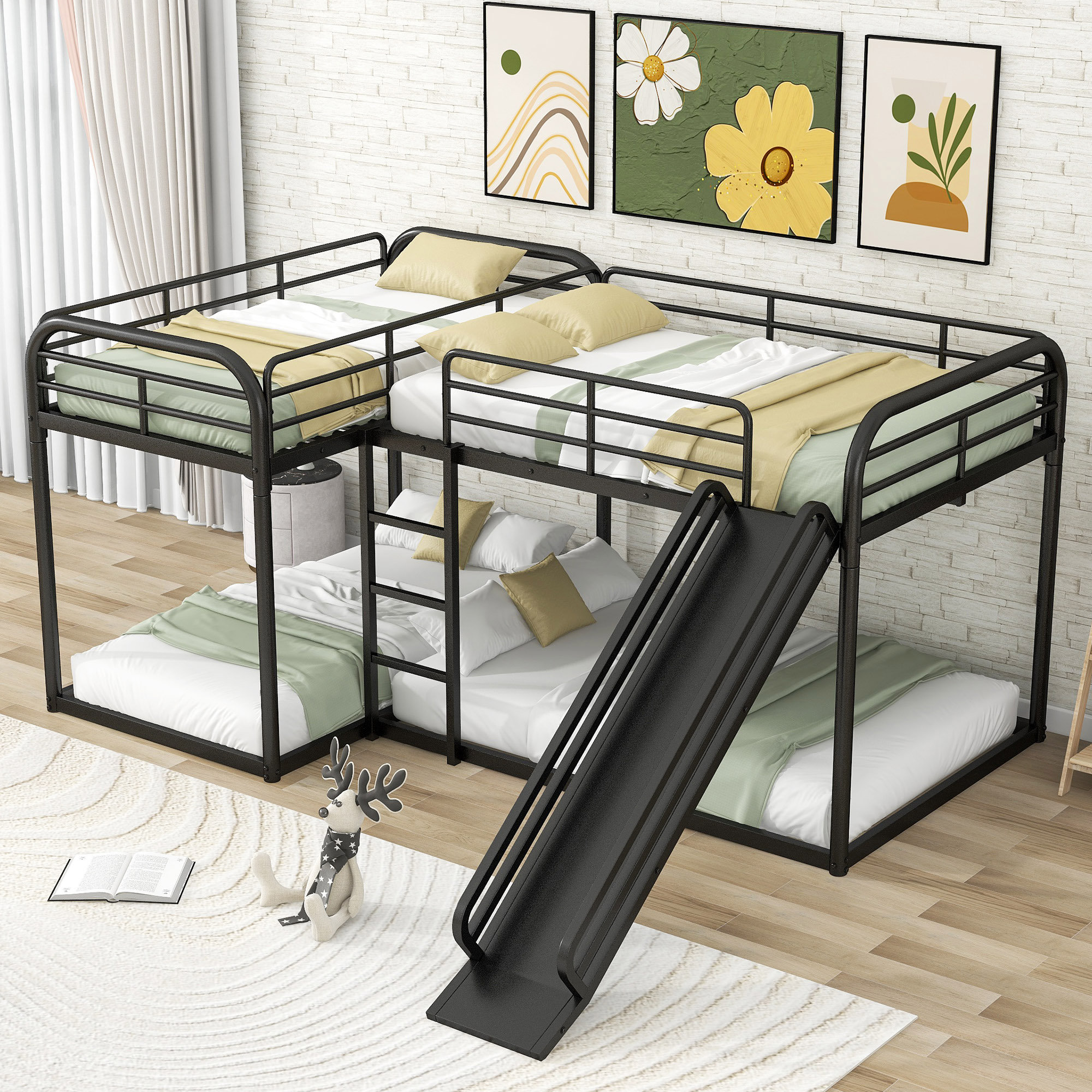 Isabelle & Max™ Full And Twin Size L-Shaped Bunk Bed With Slide And ...