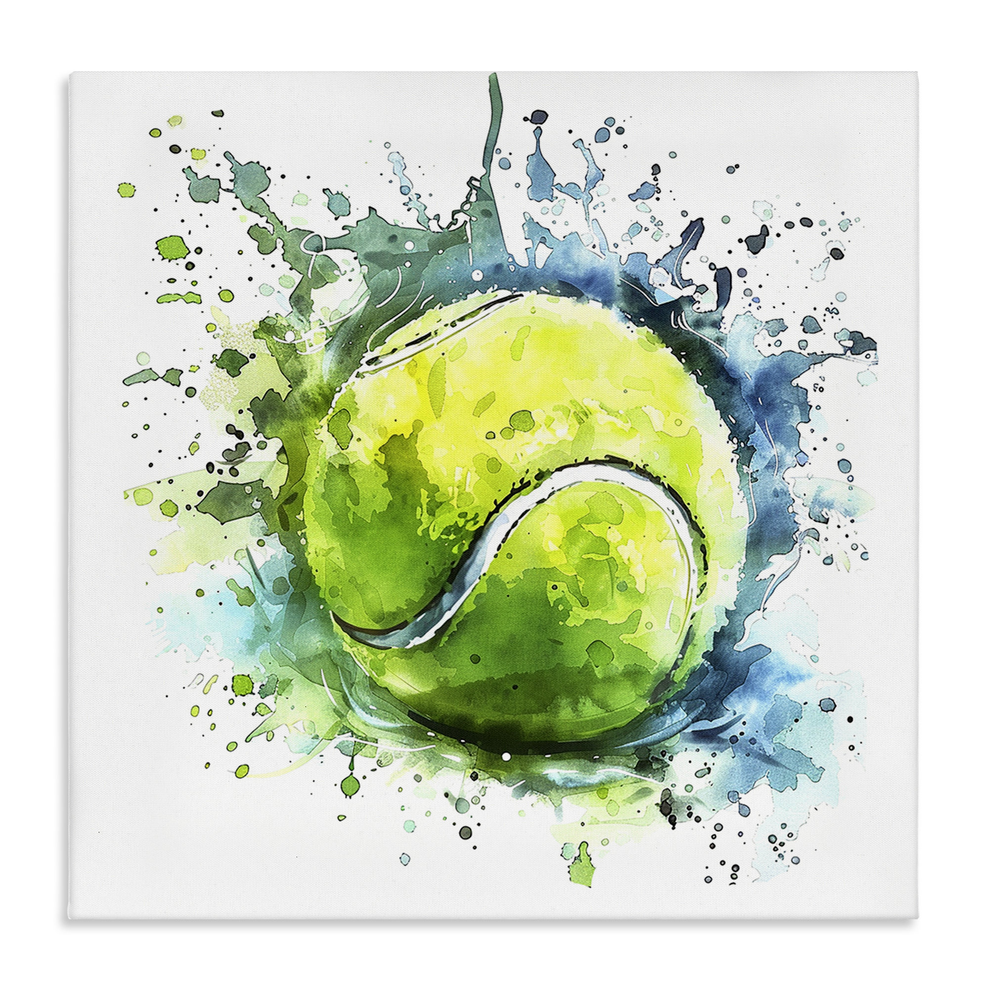 Winston Porter Tennis Ball Bright Splash Canvas Wall Art by LSR Design ...