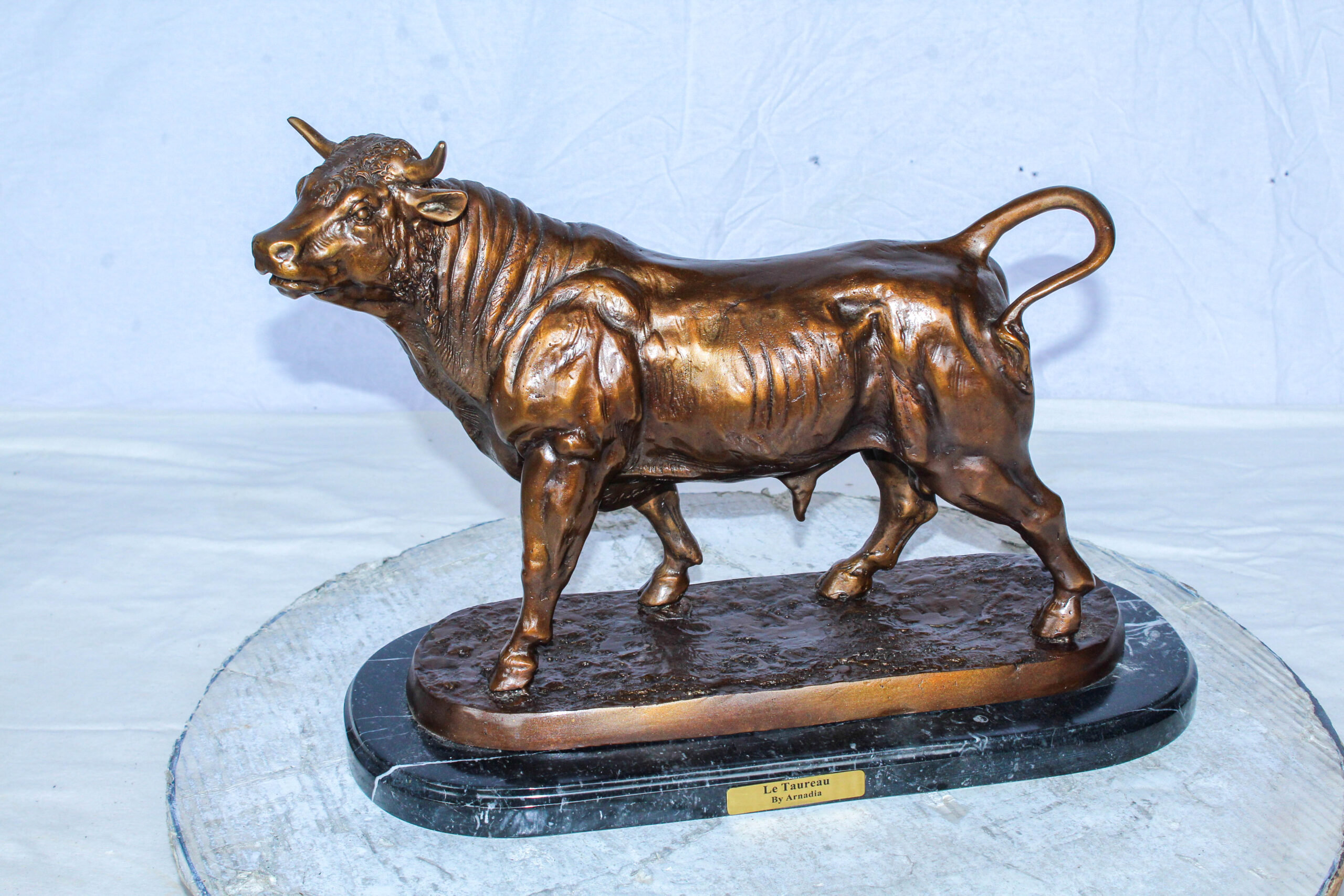 Red Barrel Studio® Bronze Bull Statue Le Taureau by Arnadia on Marble ...