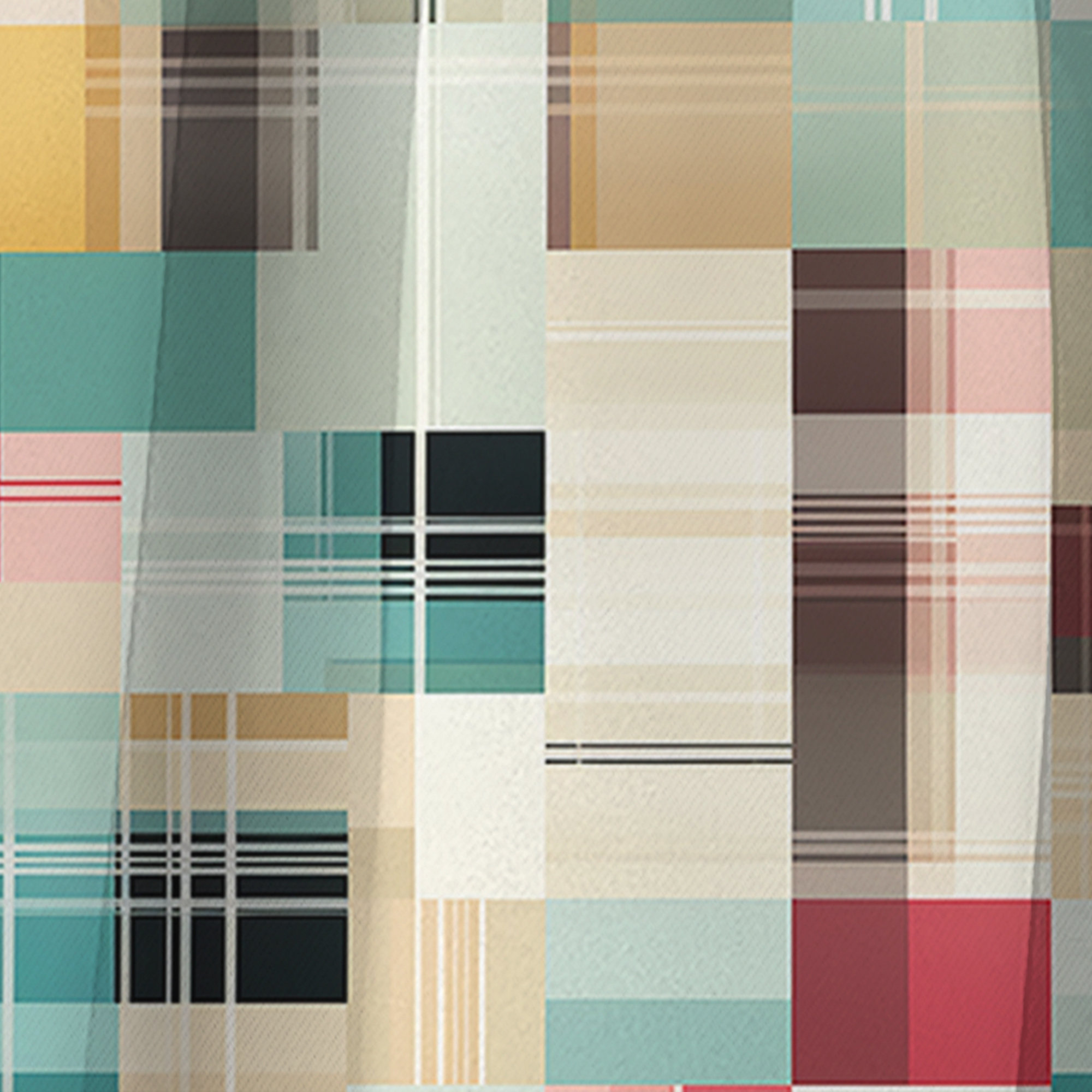 Design Art Vintage Pastel Checks Pattern - Plaid Blackout Curtain ...